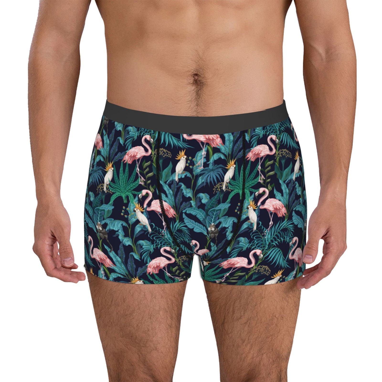 Susaid Flamingos And Birds Print Men's Mesh Boxer Briefs Cooling ...
