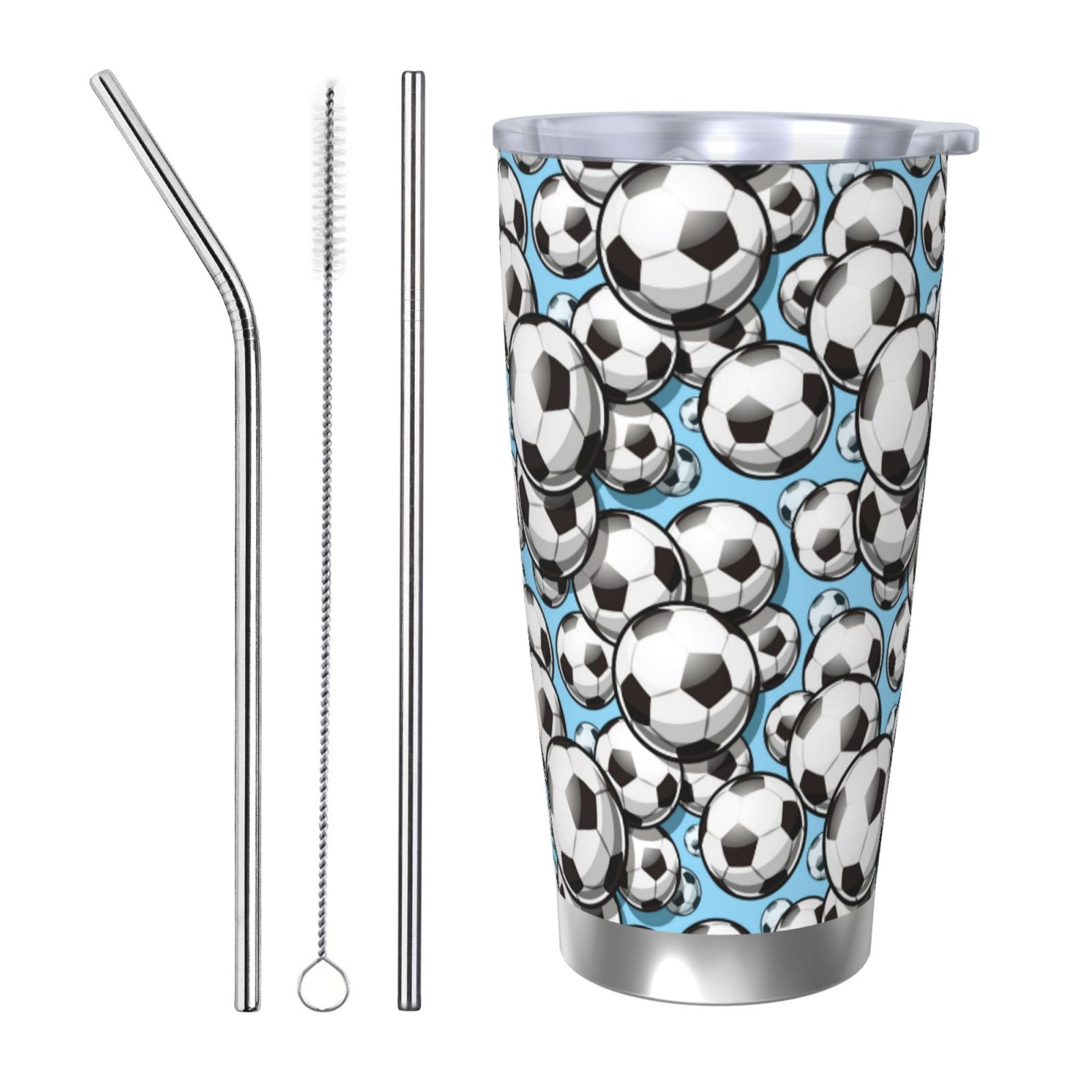 Susaid Football Soccer Ball Print 20oz Car Cup,Insulated Coffee Cup ...