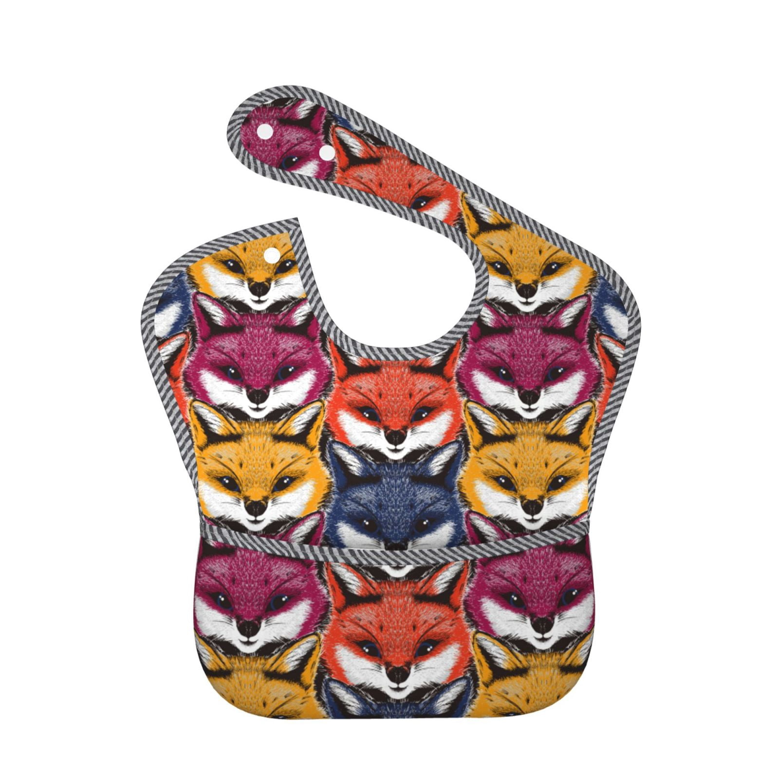 Susaid Fox Face Print Bibs for Babies Toddlers Adjustable Waterproof ...