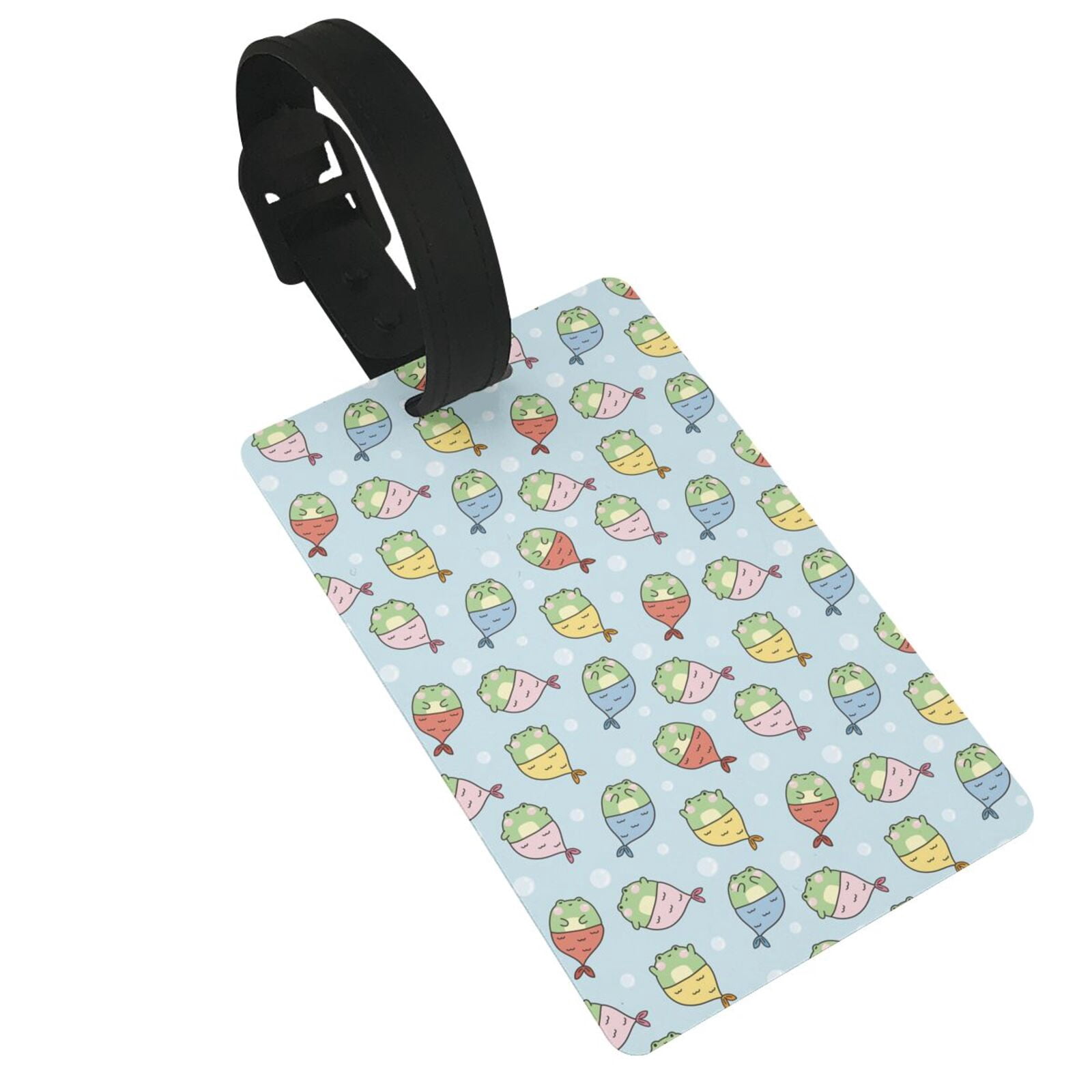 Susaid Frog In Mermaid Print Funny Luggage Tags Colorful Unique Travel ...