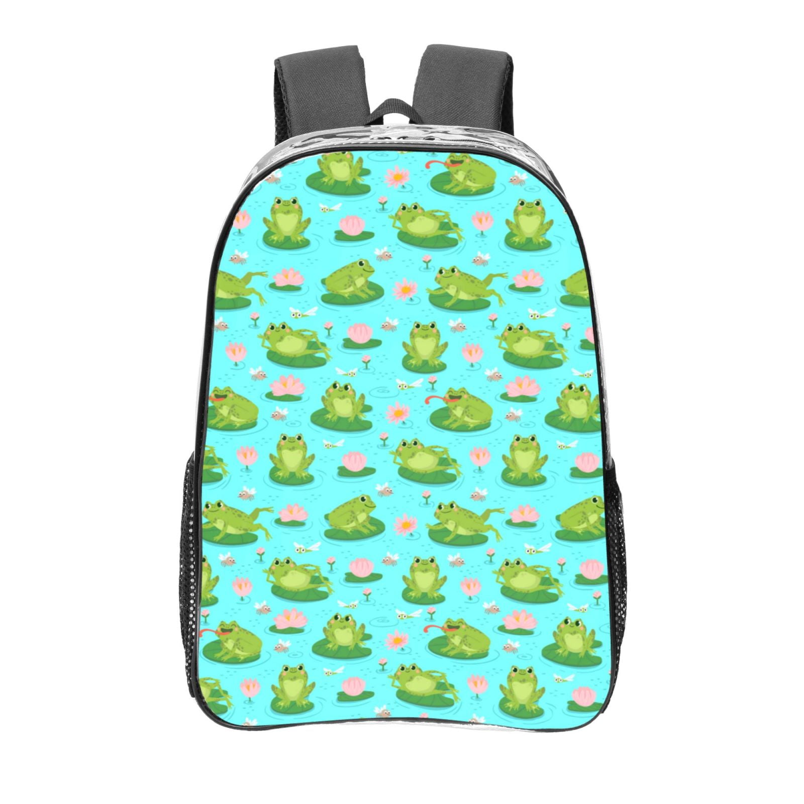 Susaid Frogs And Aquatic Plants Print Clear Backpack See Through ...
