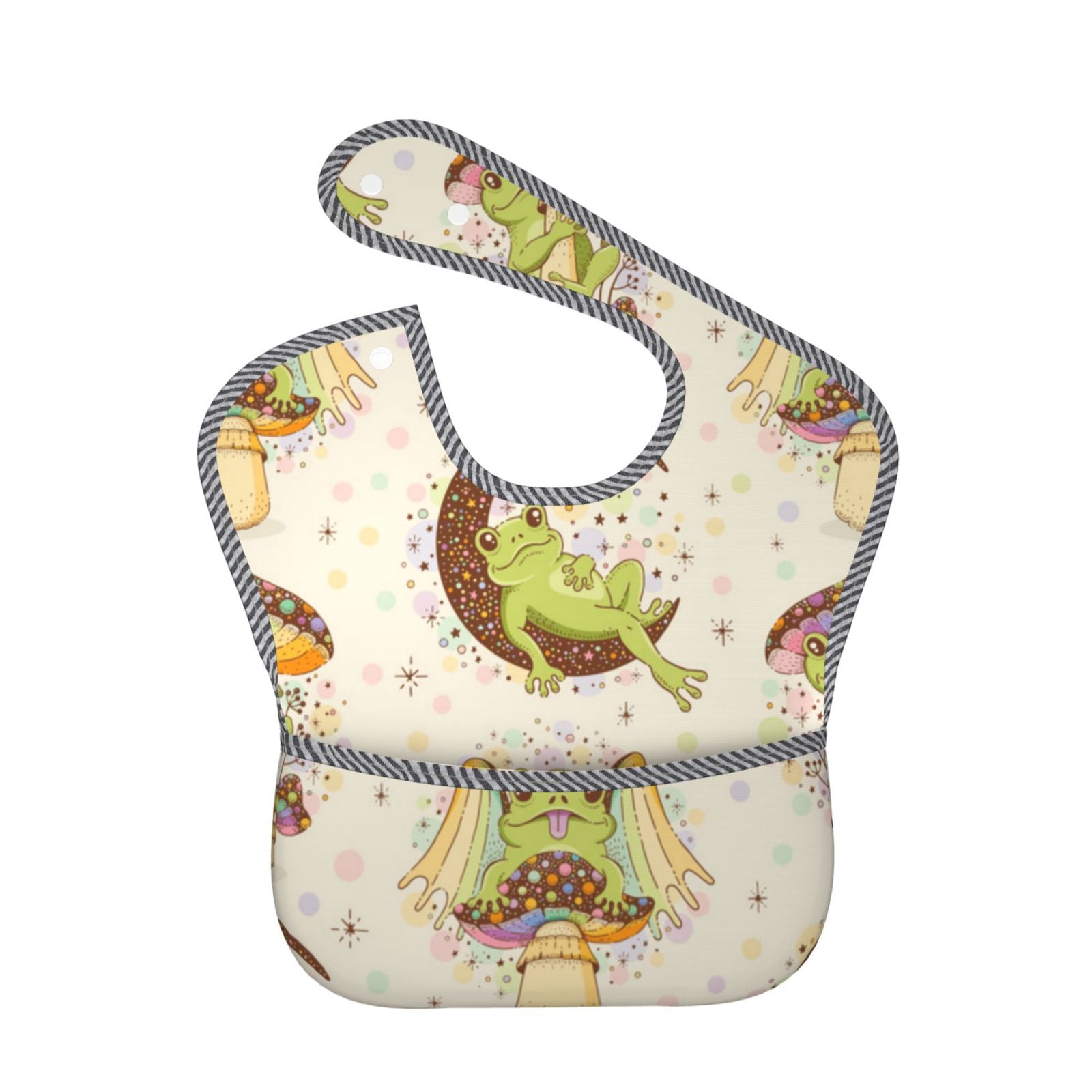 Susaid Frogs Print Bibs for Babies Toddlers Adjustable Waterproof Free ...