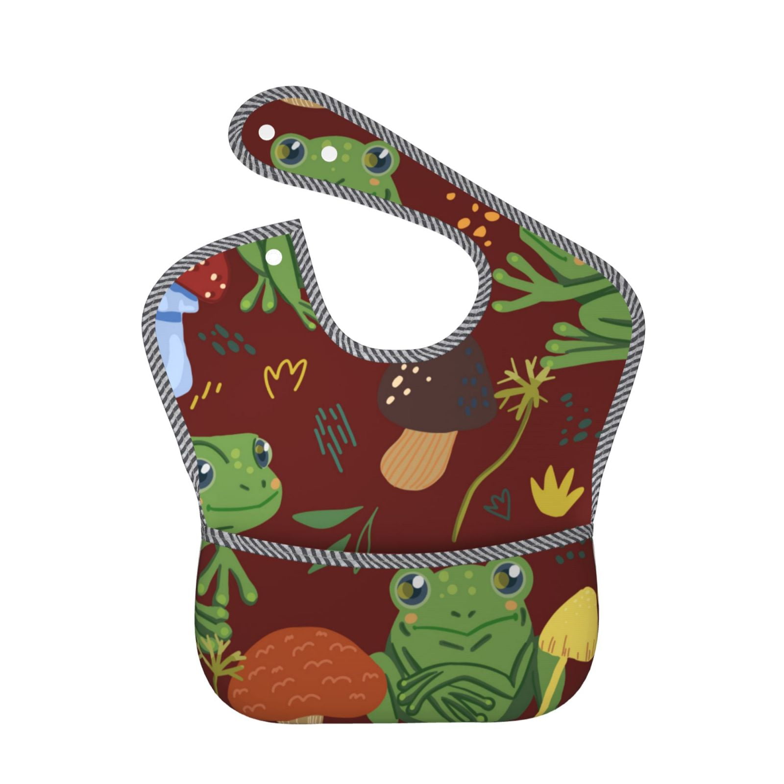 Susaid Frogs and Mushrooms Print Bibs for Babies Toddlers Adjustable ...