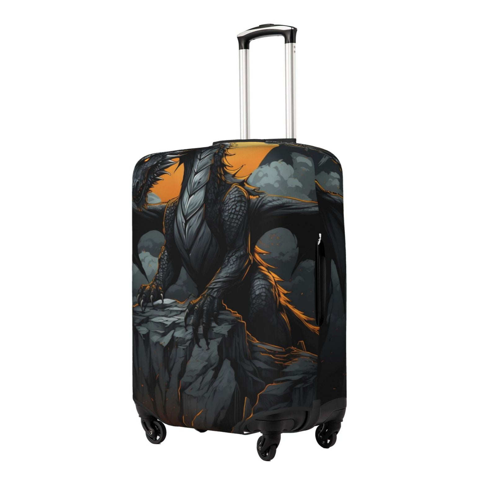 Susaid Full Moon Black Dragon Print Elastic Washable Suitcase Cover ...