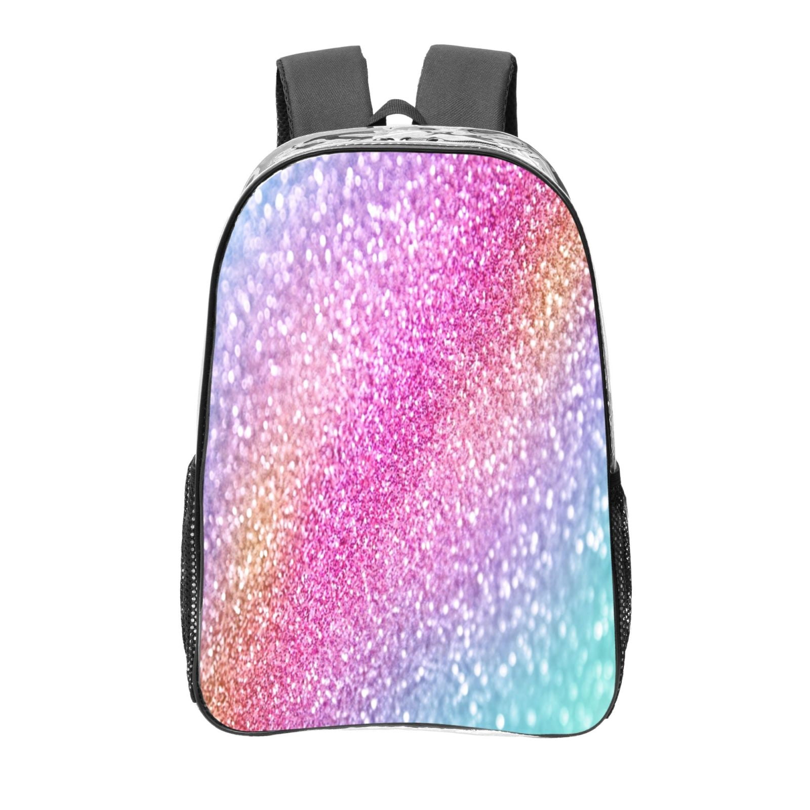 Susaid Fun Rainbow Print Clear Backpack See Through Transparent Plastic ...