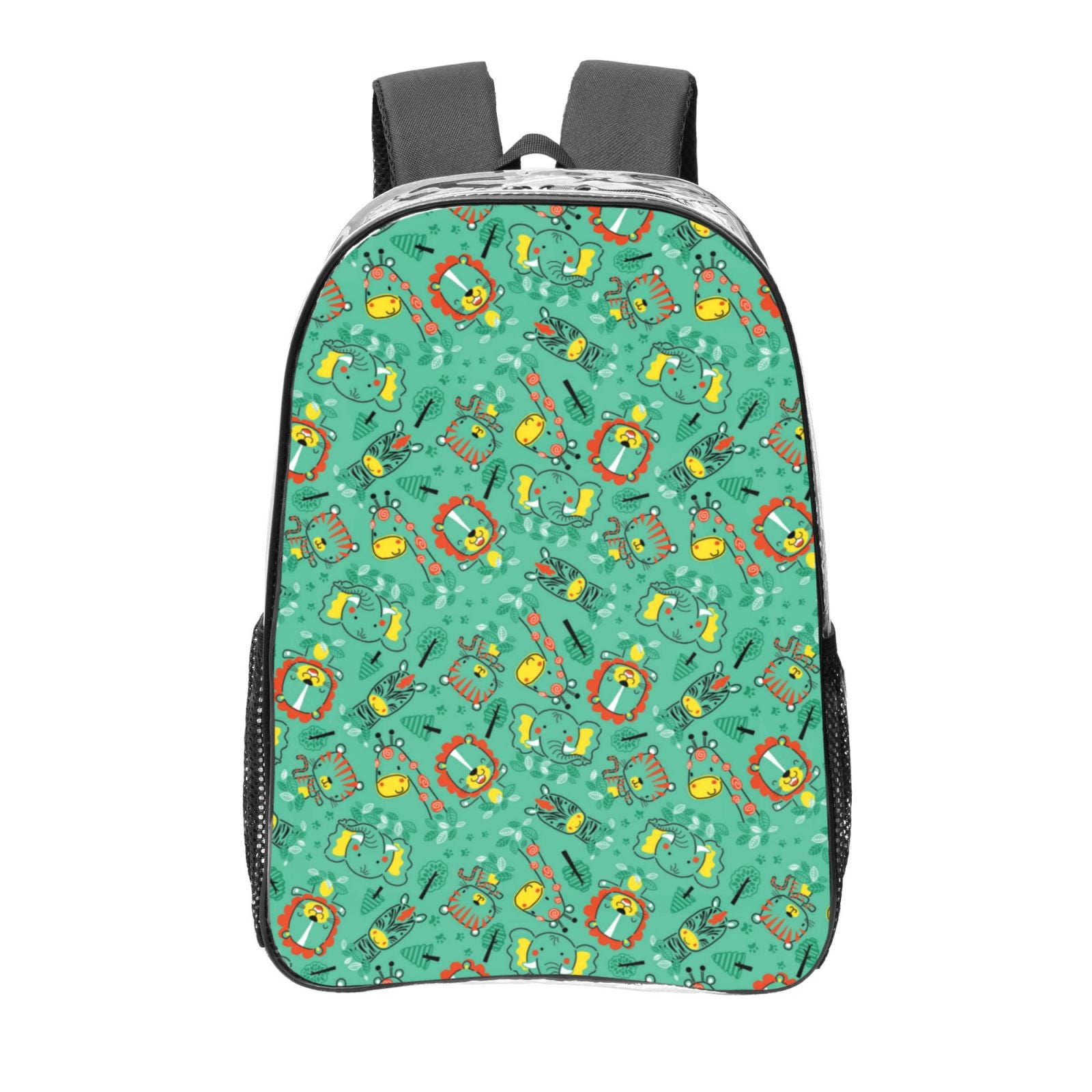 Susaid Funny Animals in Jungle Print Clear Backpack See Through ...