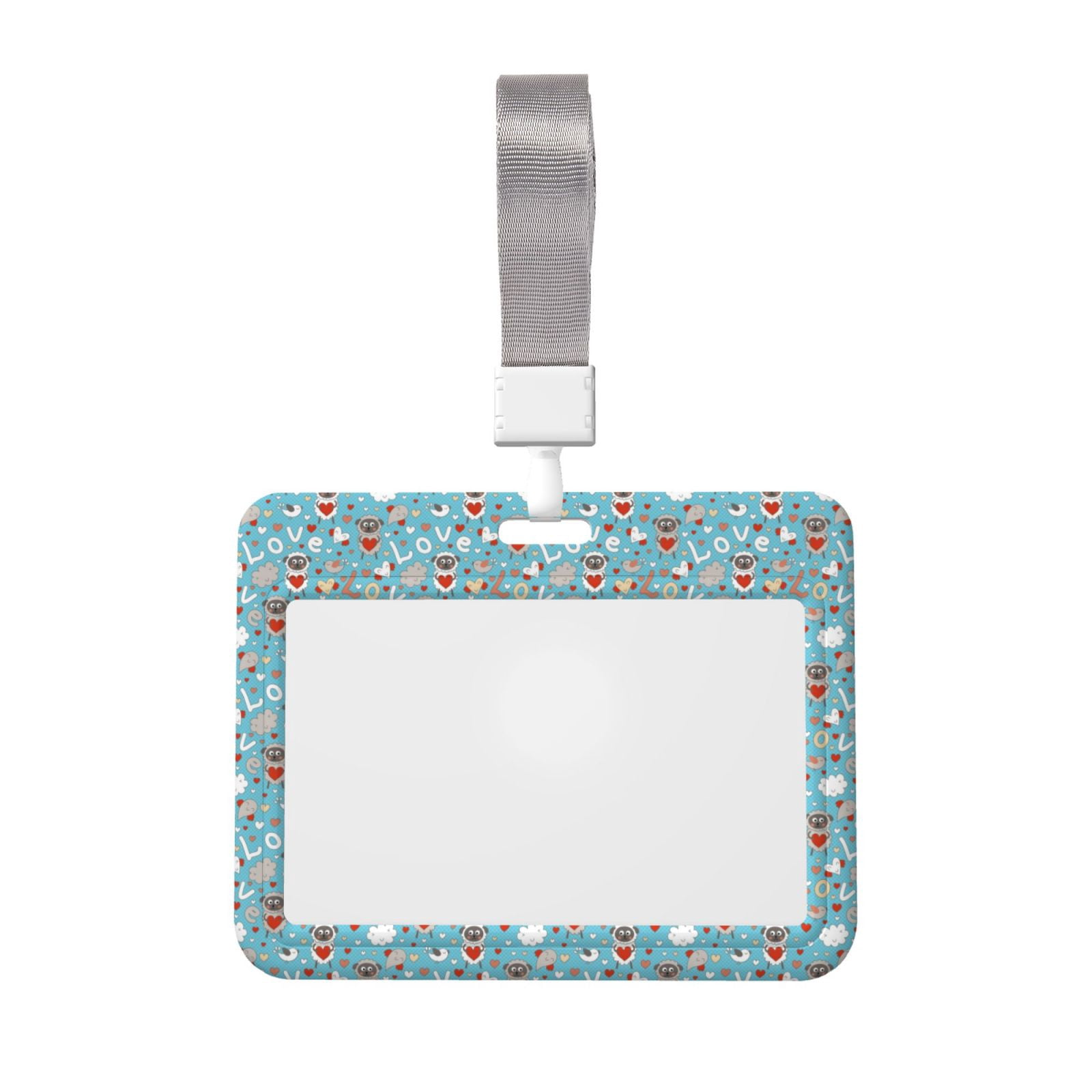 Susaid Funny Cartoon Animals Print ID Badge Holder with Double-Sided ...
