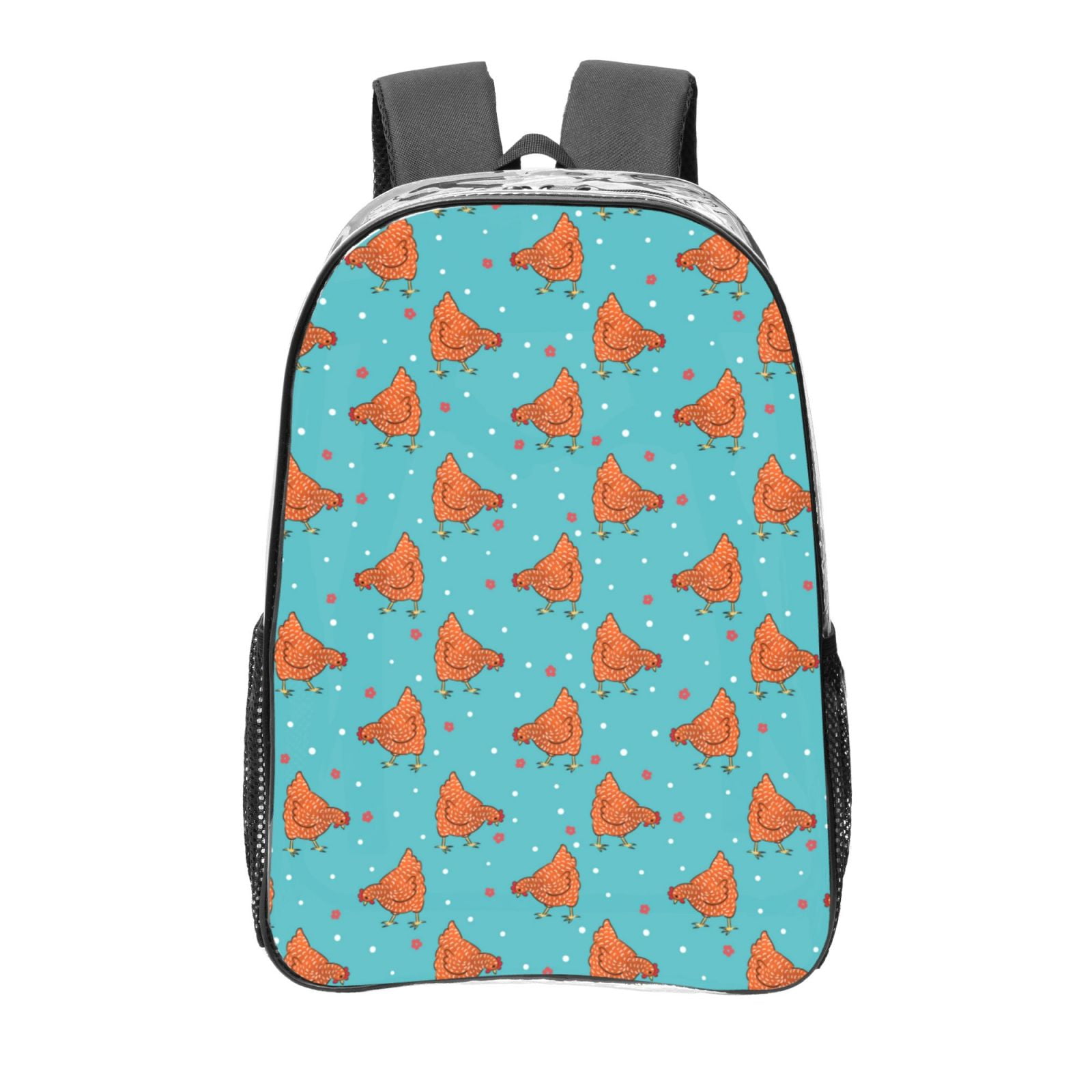 Susaid Funny Chicken Print Clear Backpack See Through Transparent ...