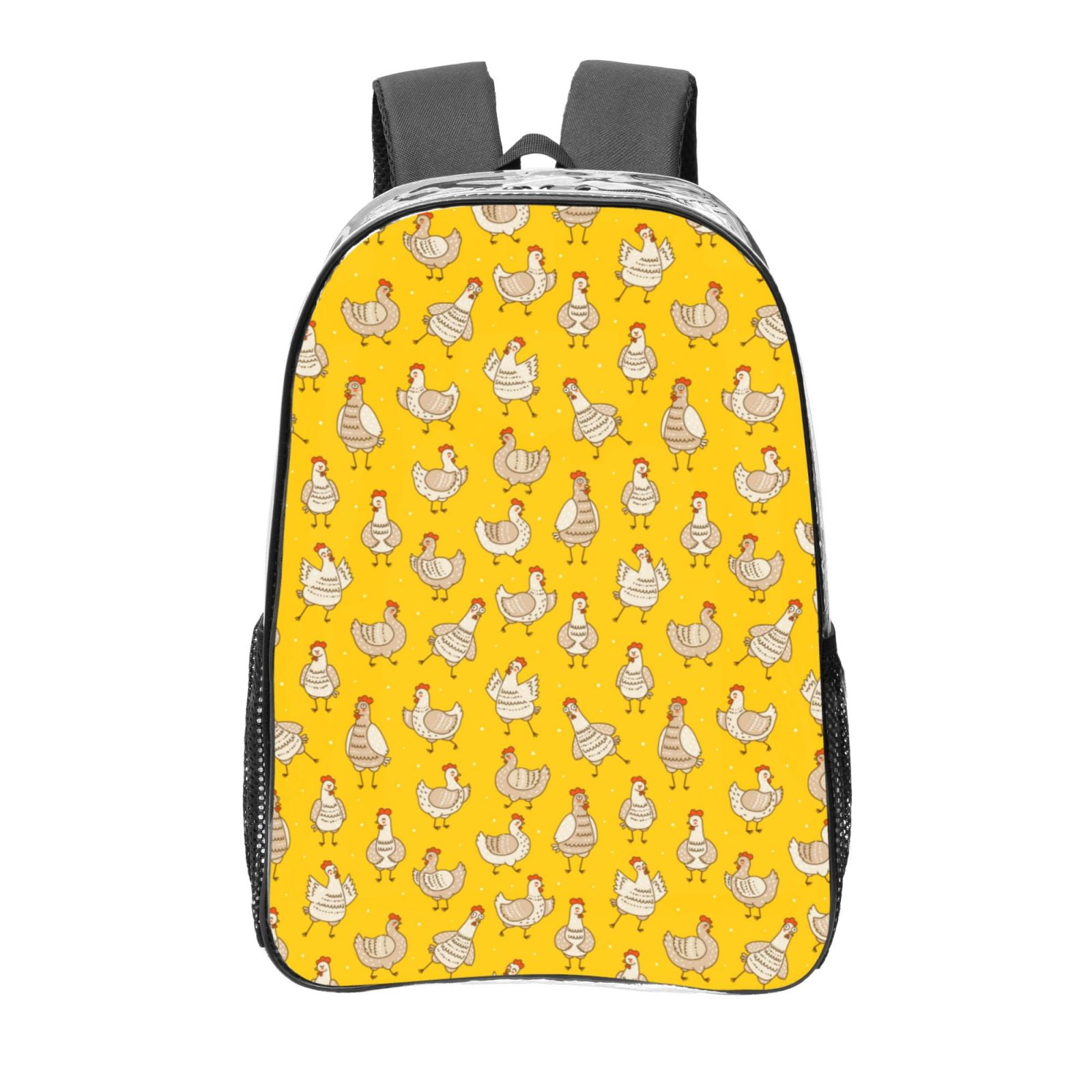 Susaid Funny Chicken Print Clear Backpack See Through Transparent ...