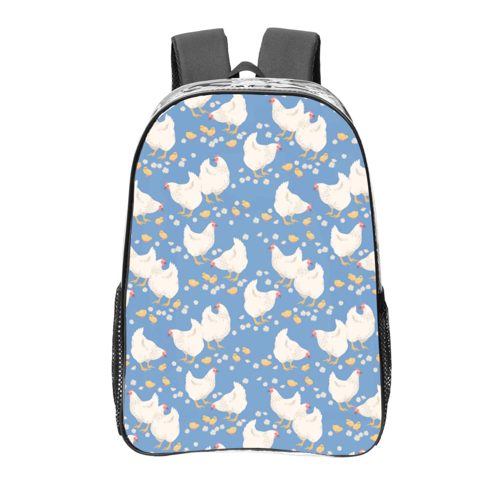 Susaid Funny Chicken Print Clear Backpack See Through Transparent ...