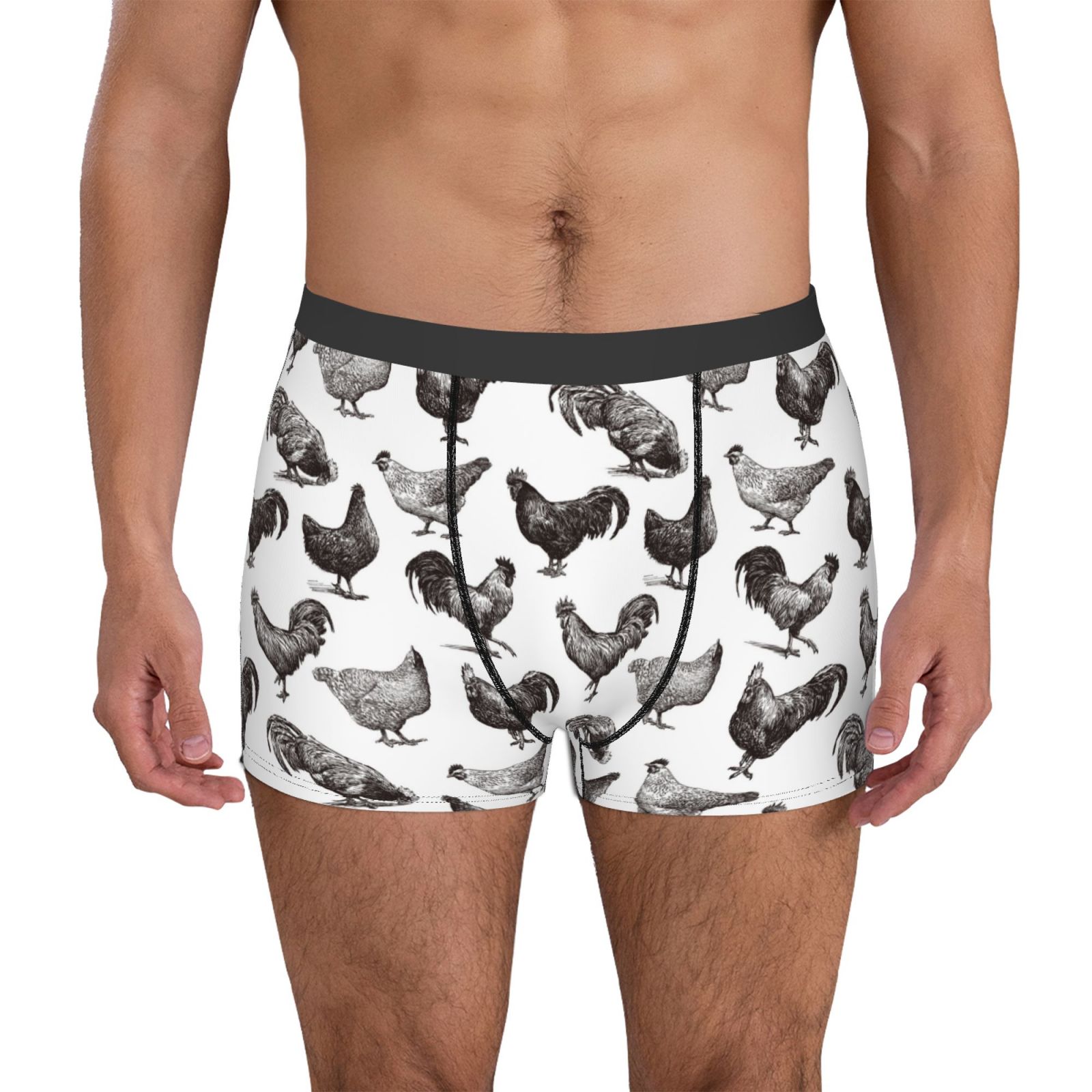 Susaid Funny Chicken Print Men's Mesh Boxer Briefs Cooling Breathable ...