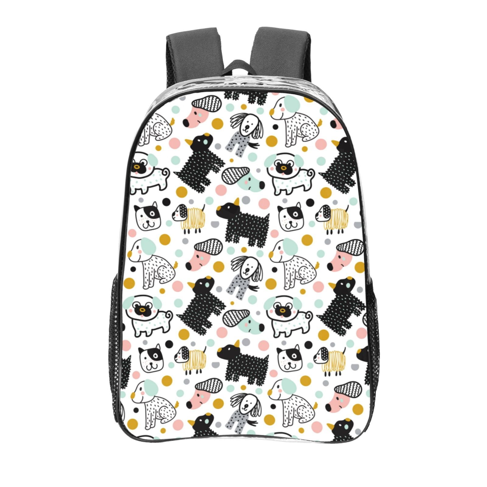 Susaid Funny Puppy Print Clear Backpack See Through Transparent Plastic ...
