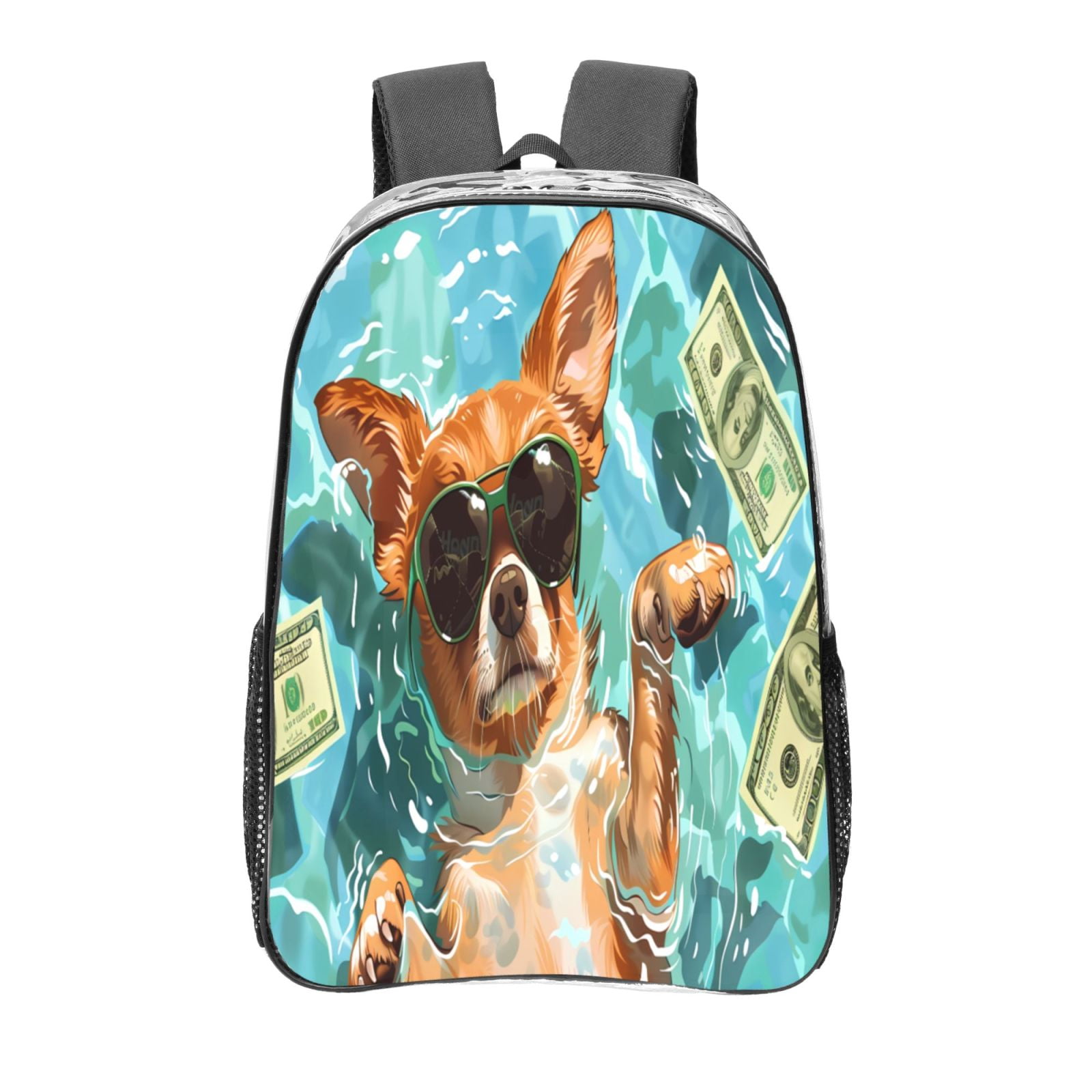 Susaid Funny Swimming Chihuahua Print Clear Backpack See Through ...