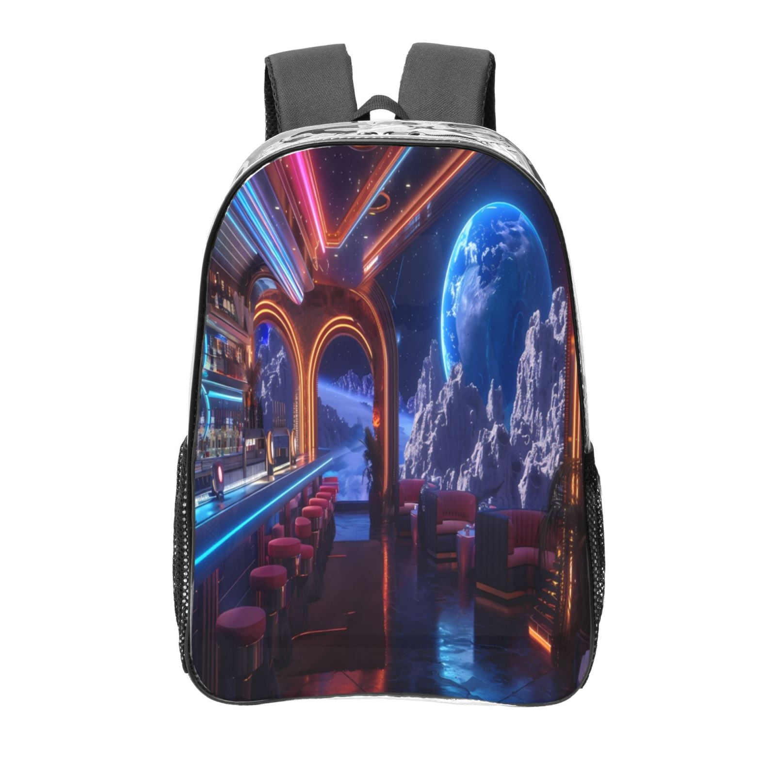 Susaid Futuristic Bar Space View Print Clear Backpack See Through ...