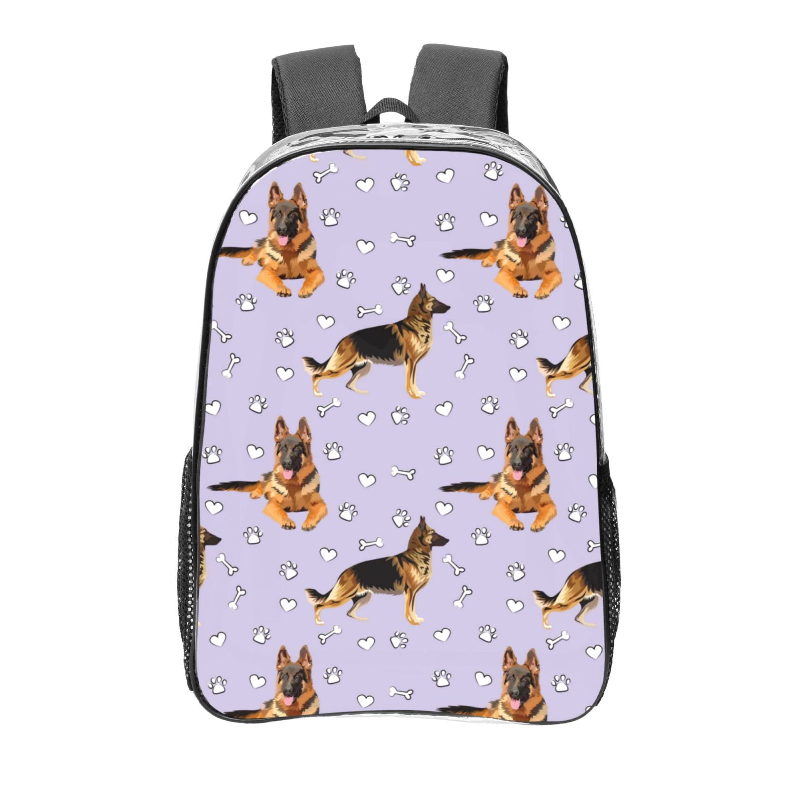 Susaid German Shepherd Dog Print Clear Backpack See Through Transparent ...