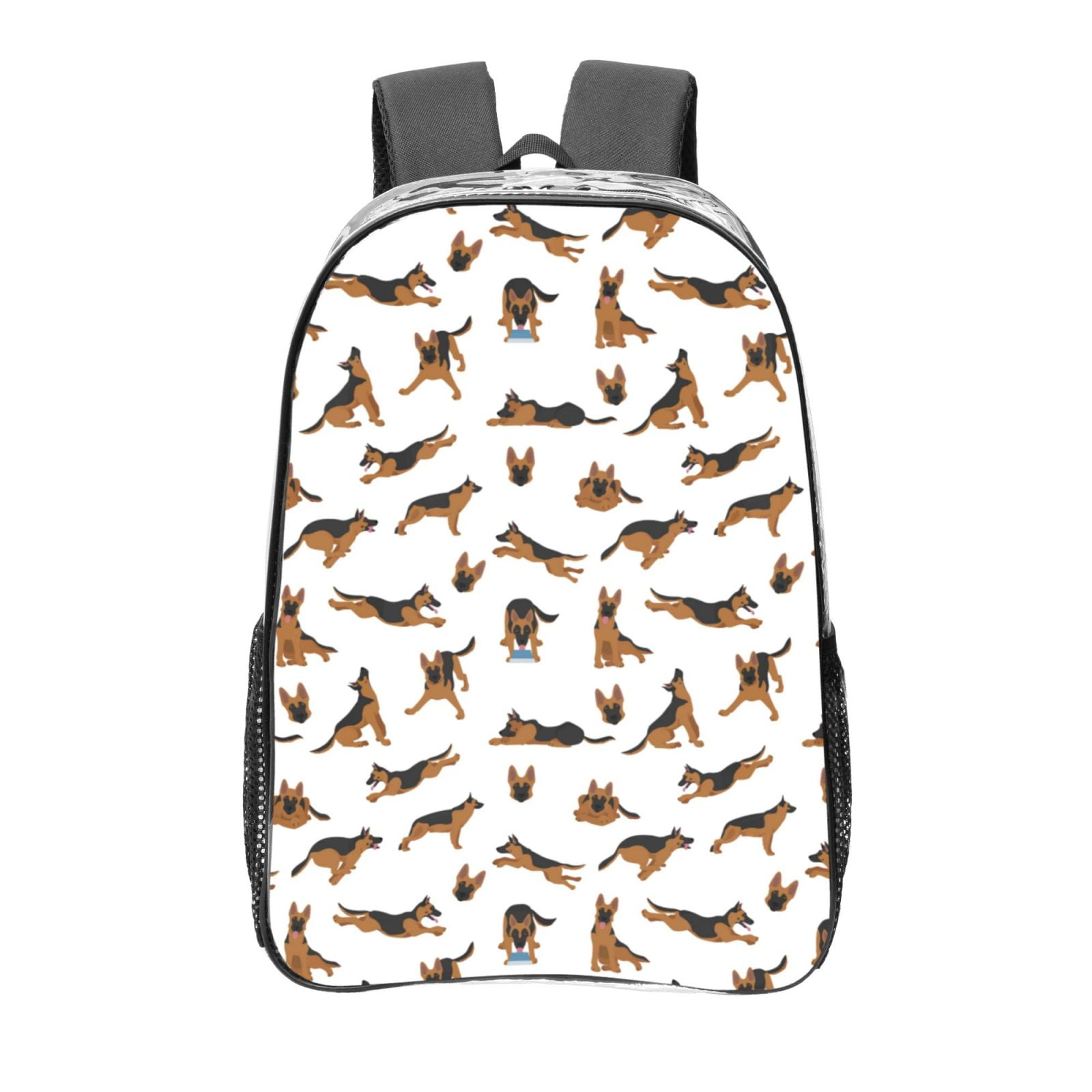 Susaid German Shepherd Dog Print Clear Backpack See Through Transparent ...