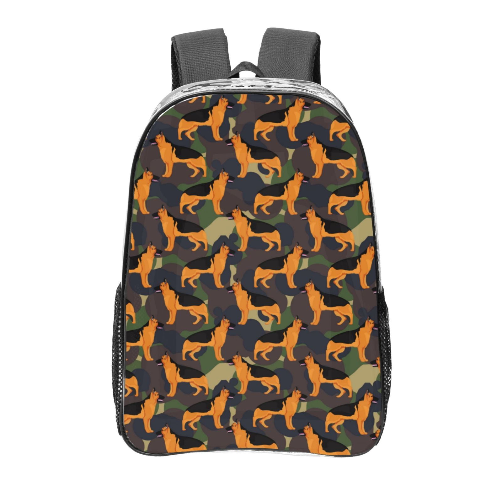 Susaid German Shepherd Dog Print Clear Backpack See Through Transparent ...