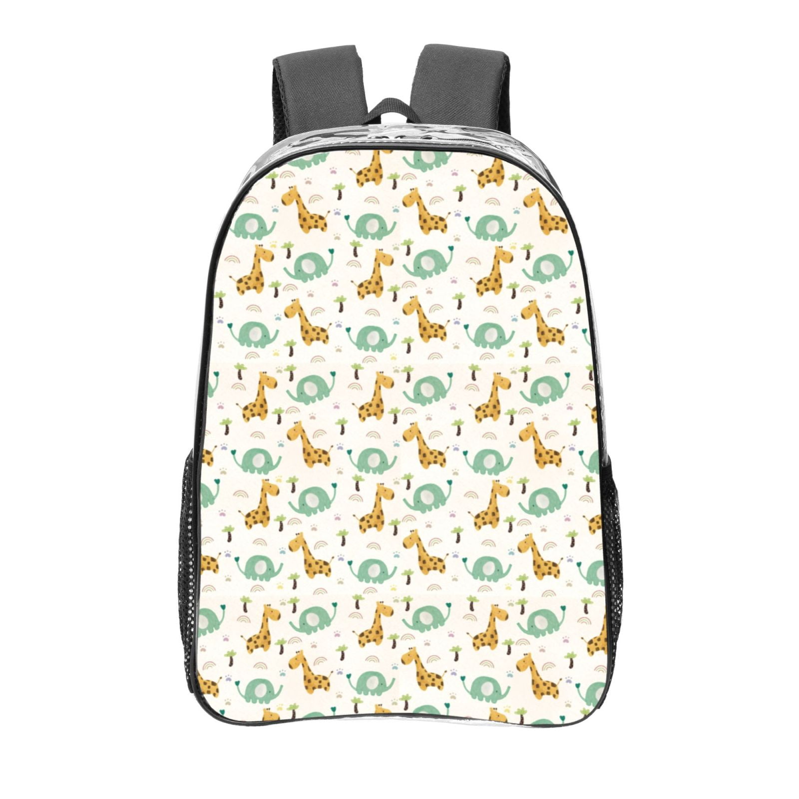 Susaid Giraffe And Elephant Print Clear Backpack See Through ...