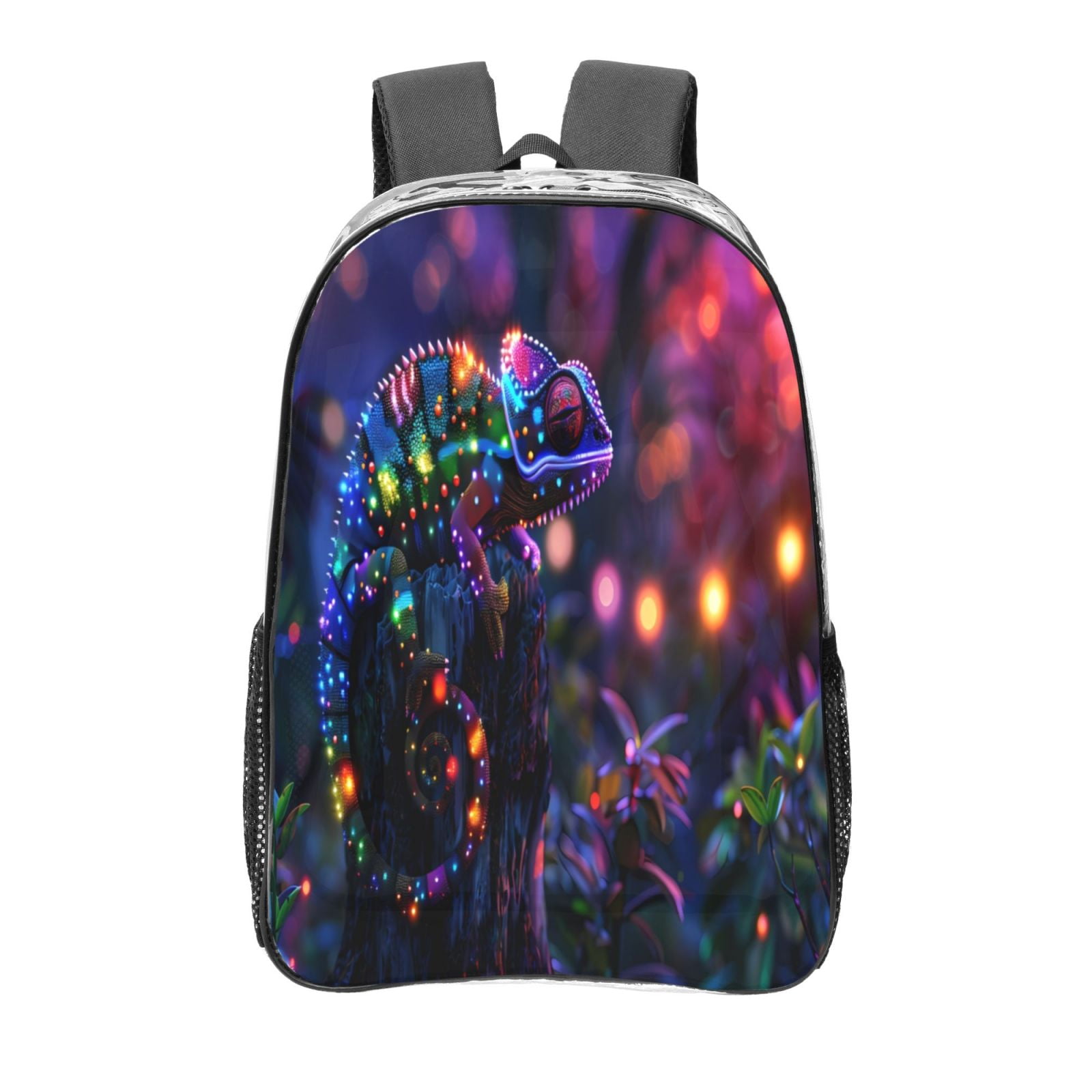 Susaid Glowing Chameleon Fantasy Art Print Clear Backpack See Through ...