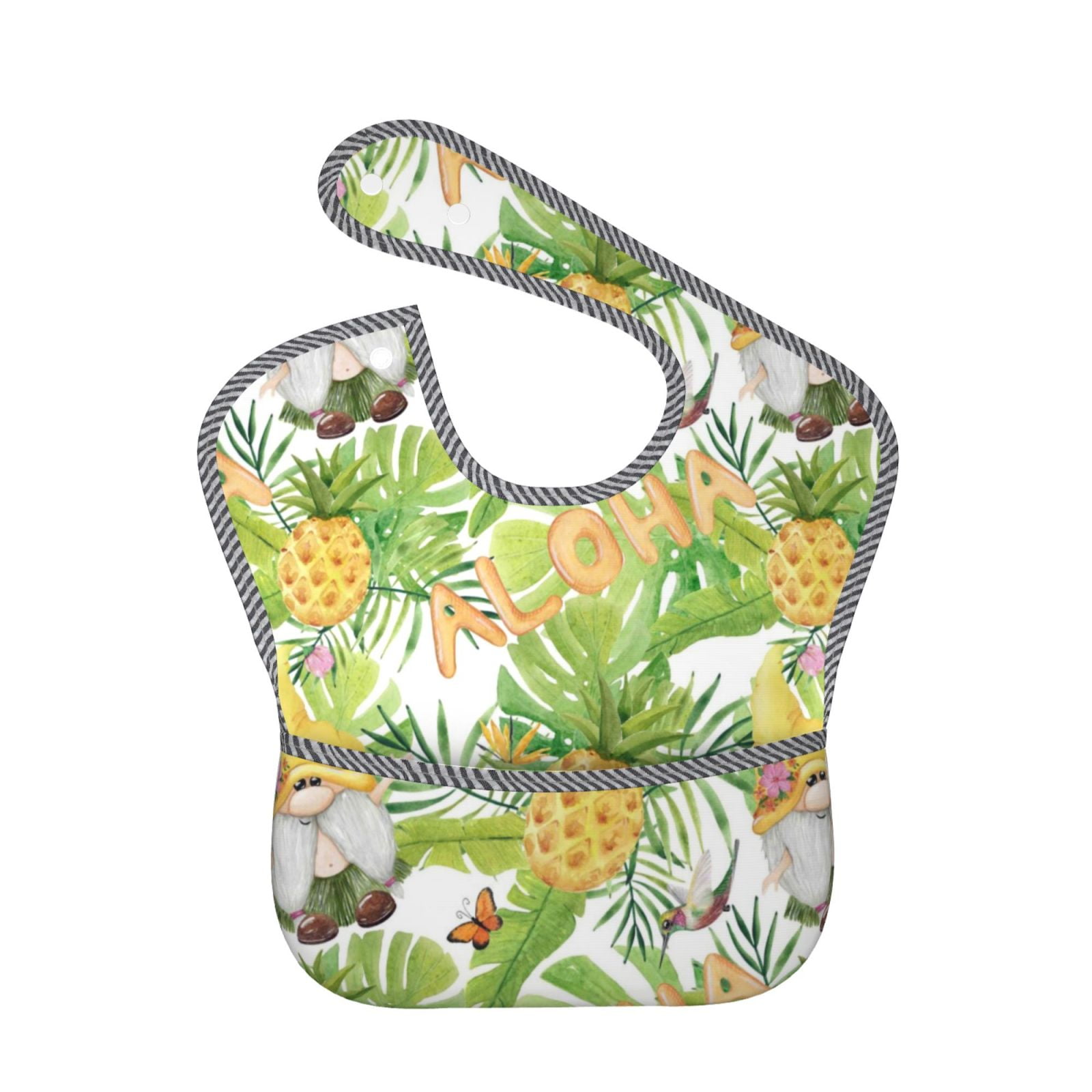 Susaid Gnome and Pineapple Print Bibs for Babies Toddlers Adjustable ...