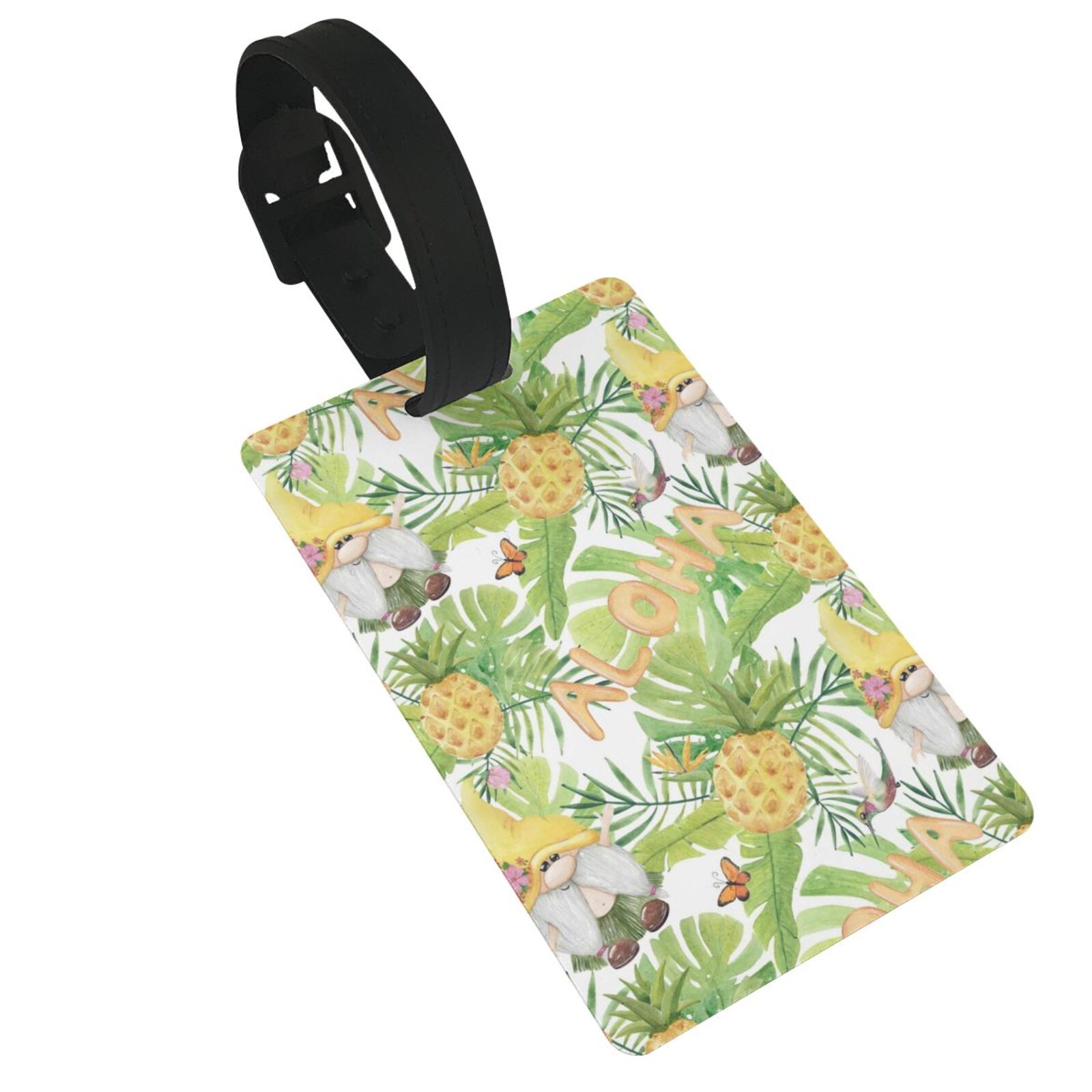 Susaid Gnome and Pineapple Print Funny Luggage Tags Colorful Unique ...