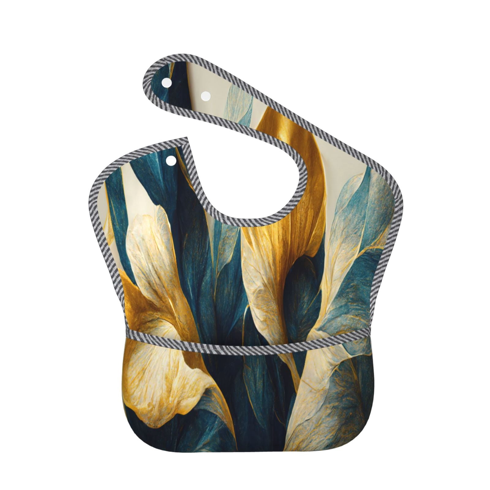 Susaid Golden Blue Leaf Design Print Bibs for Babies Toddlers ...