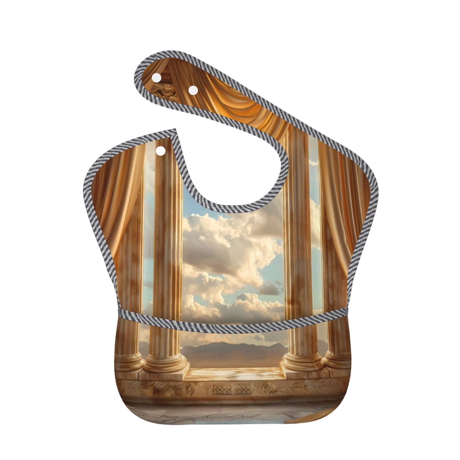 Susaid Golden Drapes Pillars Clouds Print Bibs for Babies Toddlers ...