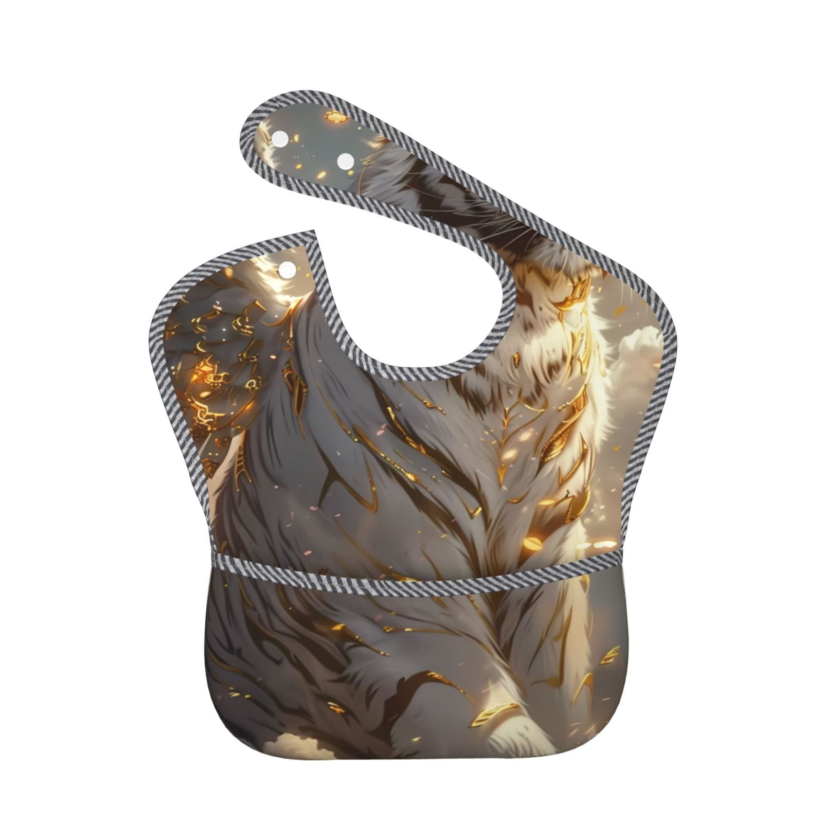 Susaid Golden White Tiger Print Bibs for Babies Toddlers Adjustable ...