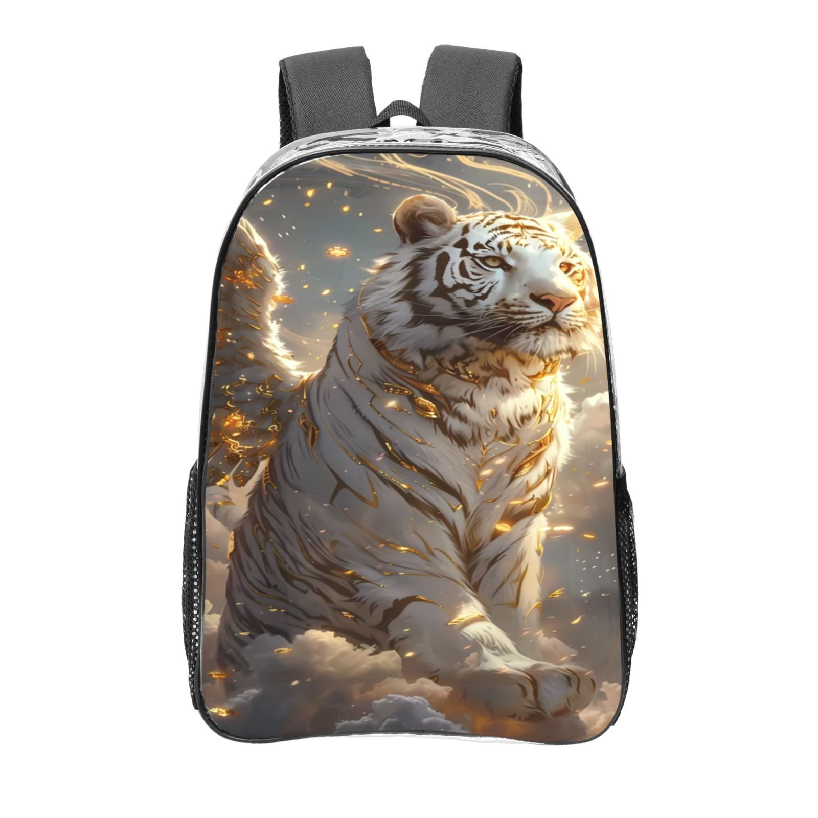 Susaid Golden White Tiger Print Clear Backpack See Through Transparent ...
