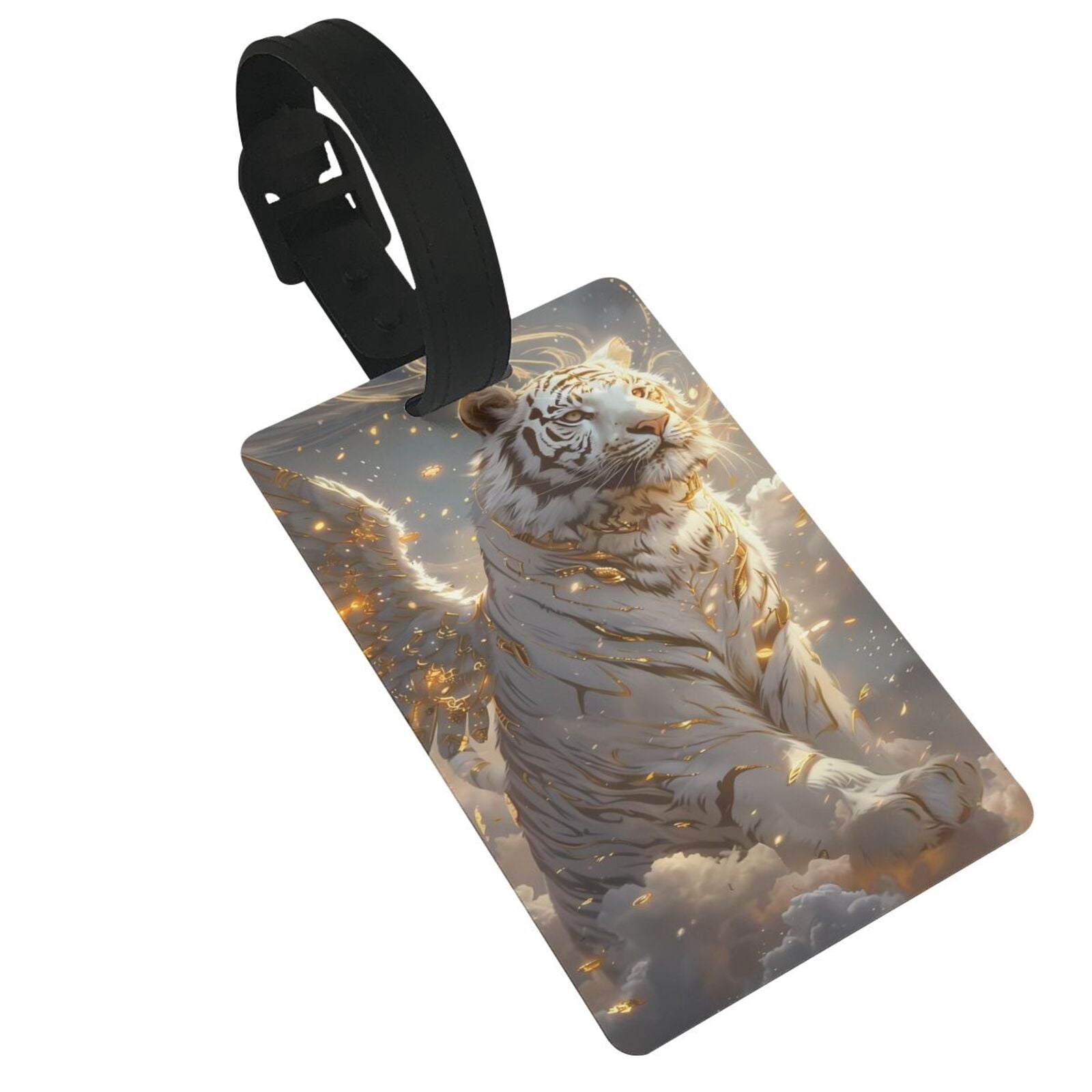 Susaid Golden White Tiger Print Funny Luggage Tags Colorful Unique ...