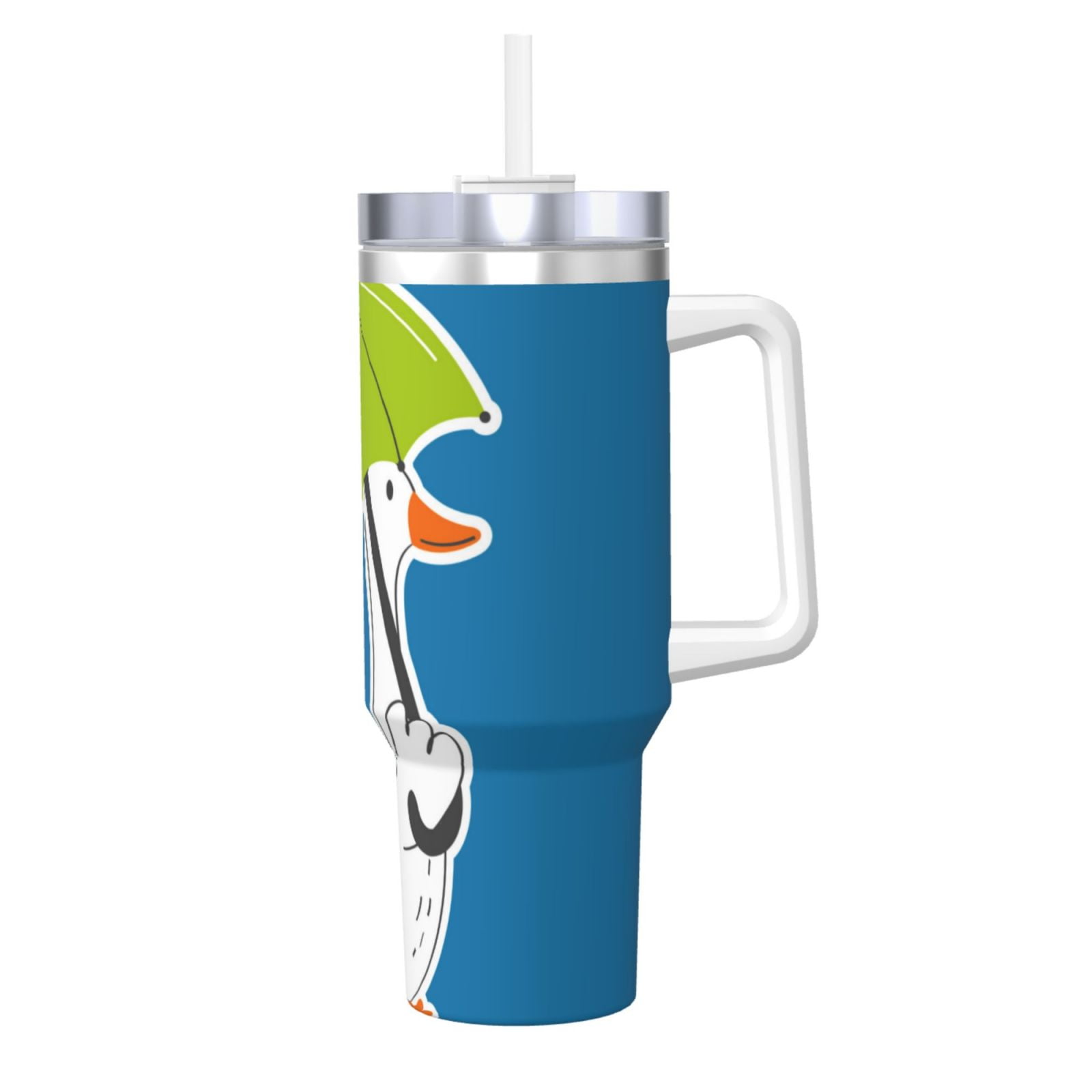Susaid Goose Holding an Umbrella Print Indoor Outdoor Straw Lid 40oz ...