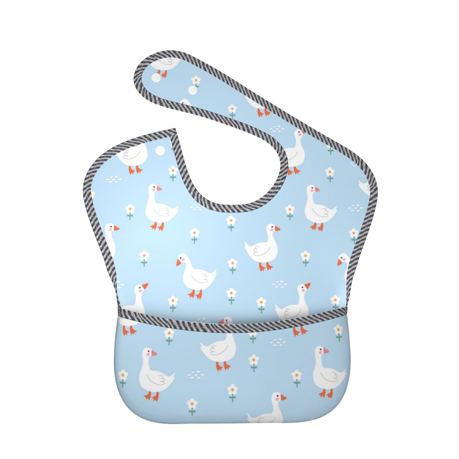 Susaid Goose White Flowers Print Bibs for Babies Toddlers Adjustable ...