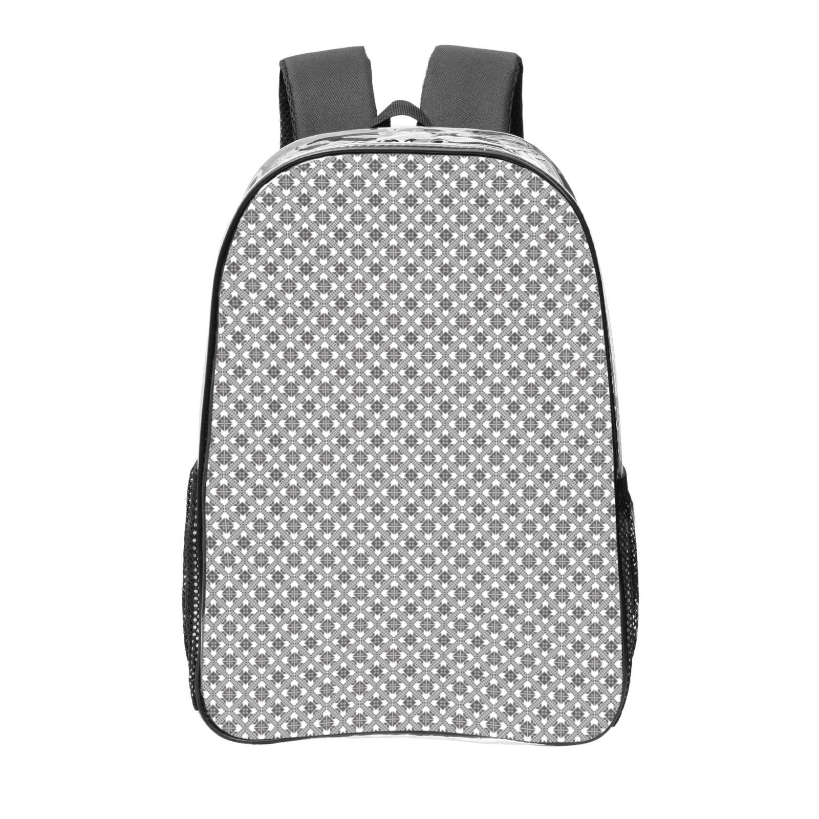 Susaid Gray Plaid Print Clear Backpack See Through Transparent Plastic ...