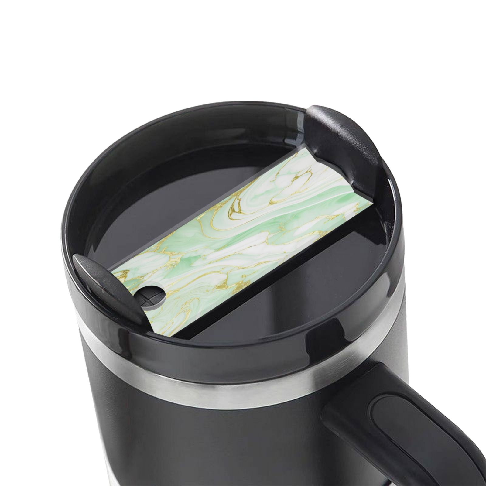 Susaid Green And Gold Abstract Marble Print Name Plates Acrylic Lid ...