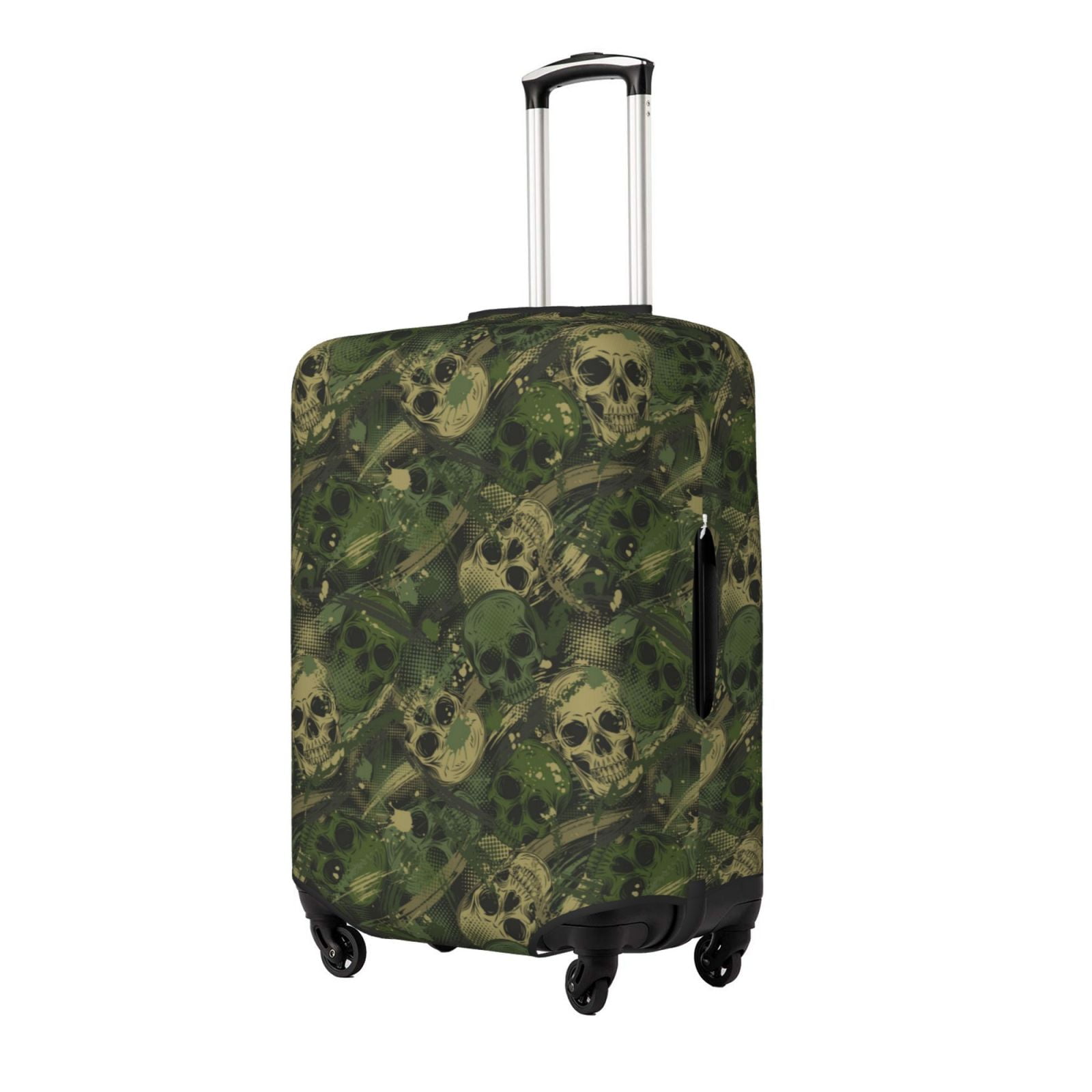 Susaid Green Camouflage Skull Print Elastic Washable Suitcase Cover ...