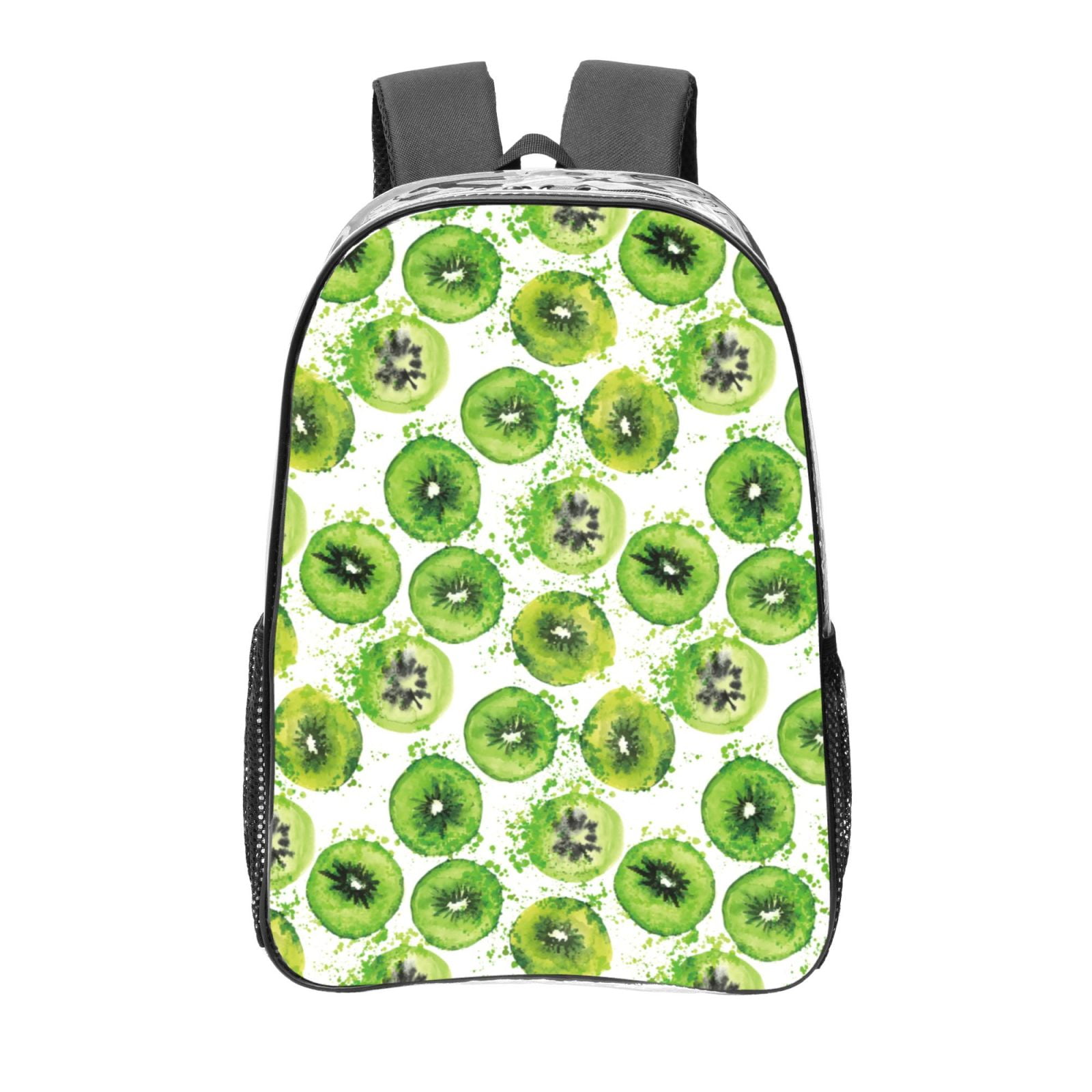 Susaid Green Kiwi Print Clear Backpack See Through Transparent Plastic ...