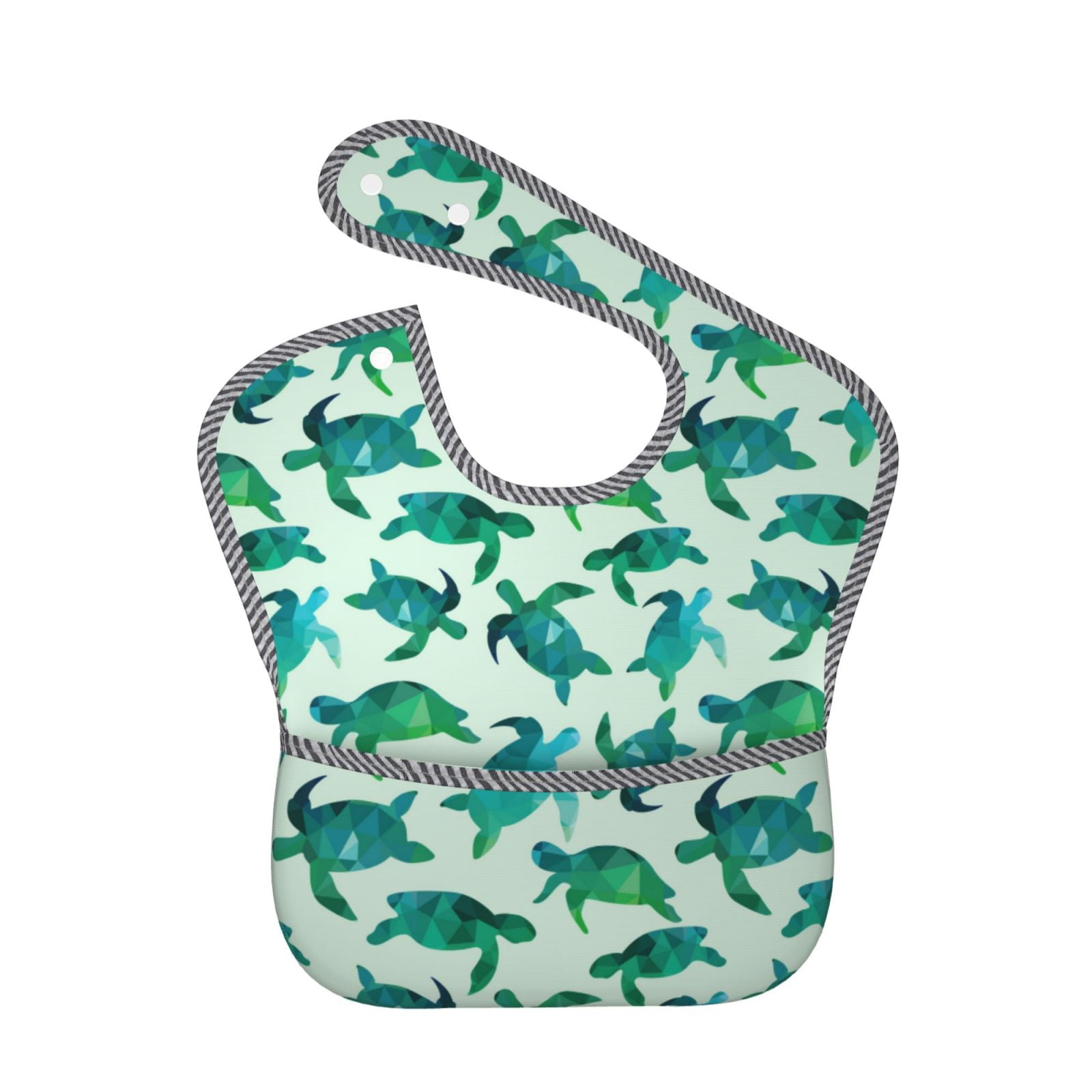 Susaid Green Sea Turtle Print Bibs for Babies Toddlers Adjustable ...