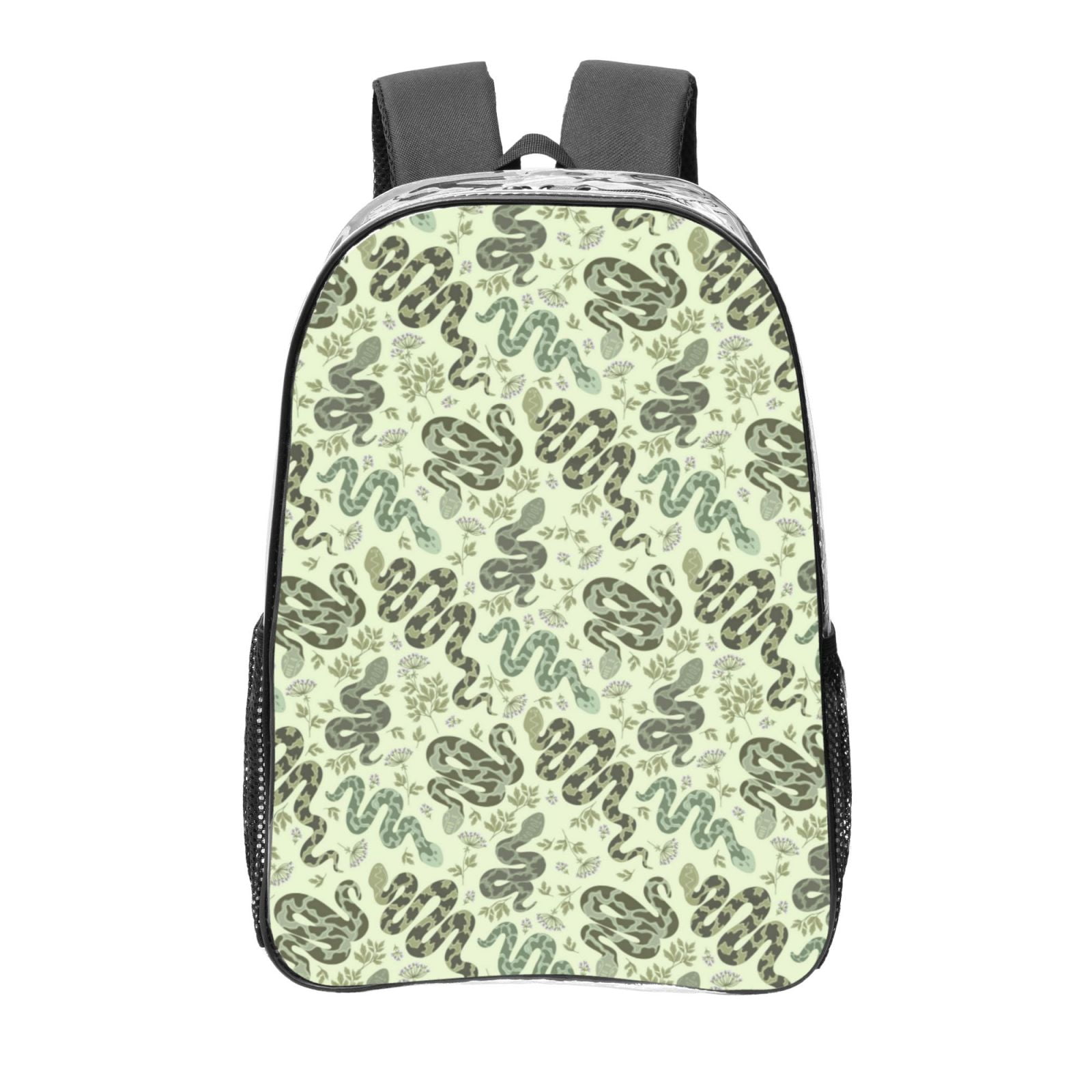 Susaid Green Snake Print Clear Backpack See Through Transparent Plastic ...