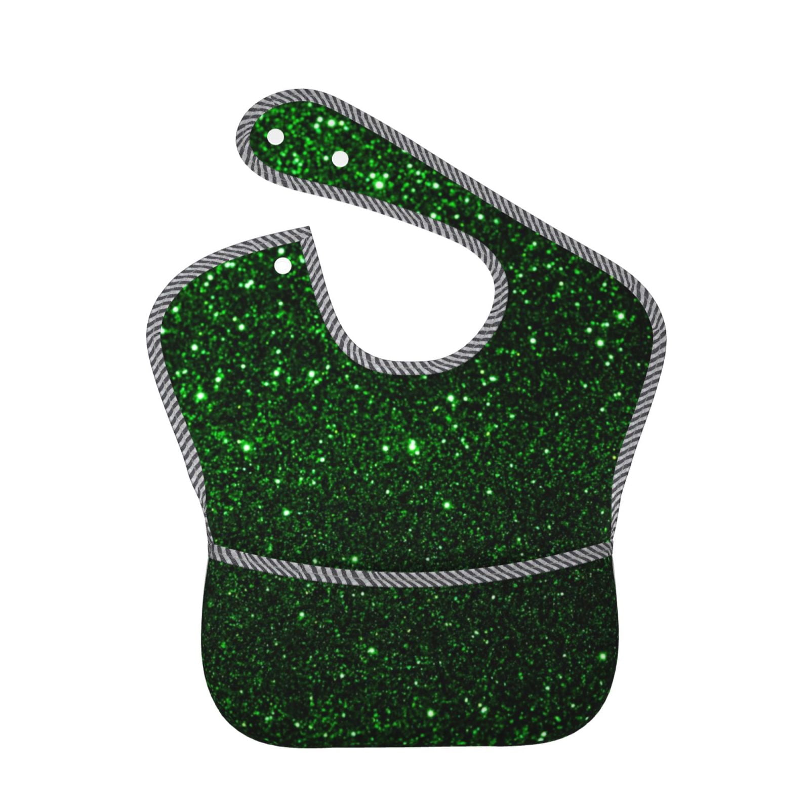 Susaid Green Sparkling Print Bibs for Babies Toddlers Adjustable ...