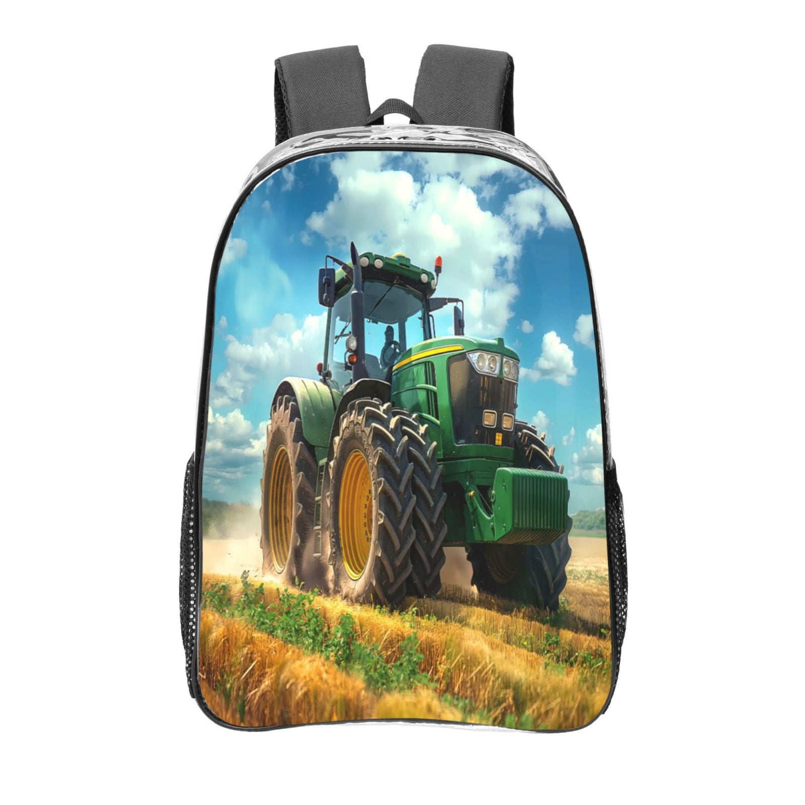 Susaid Green Tractor Field Print Clear Backpack See Through Transparent ...