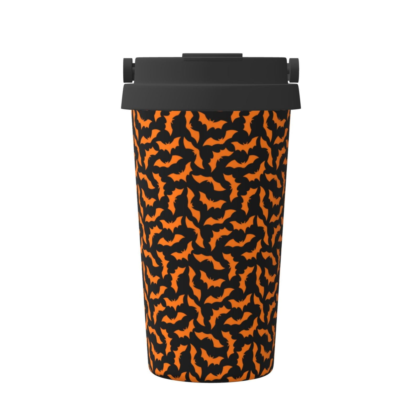 Susaid Halloween Bat Print Coffee Travel Mug, Insulated Coffee Mug with ...
