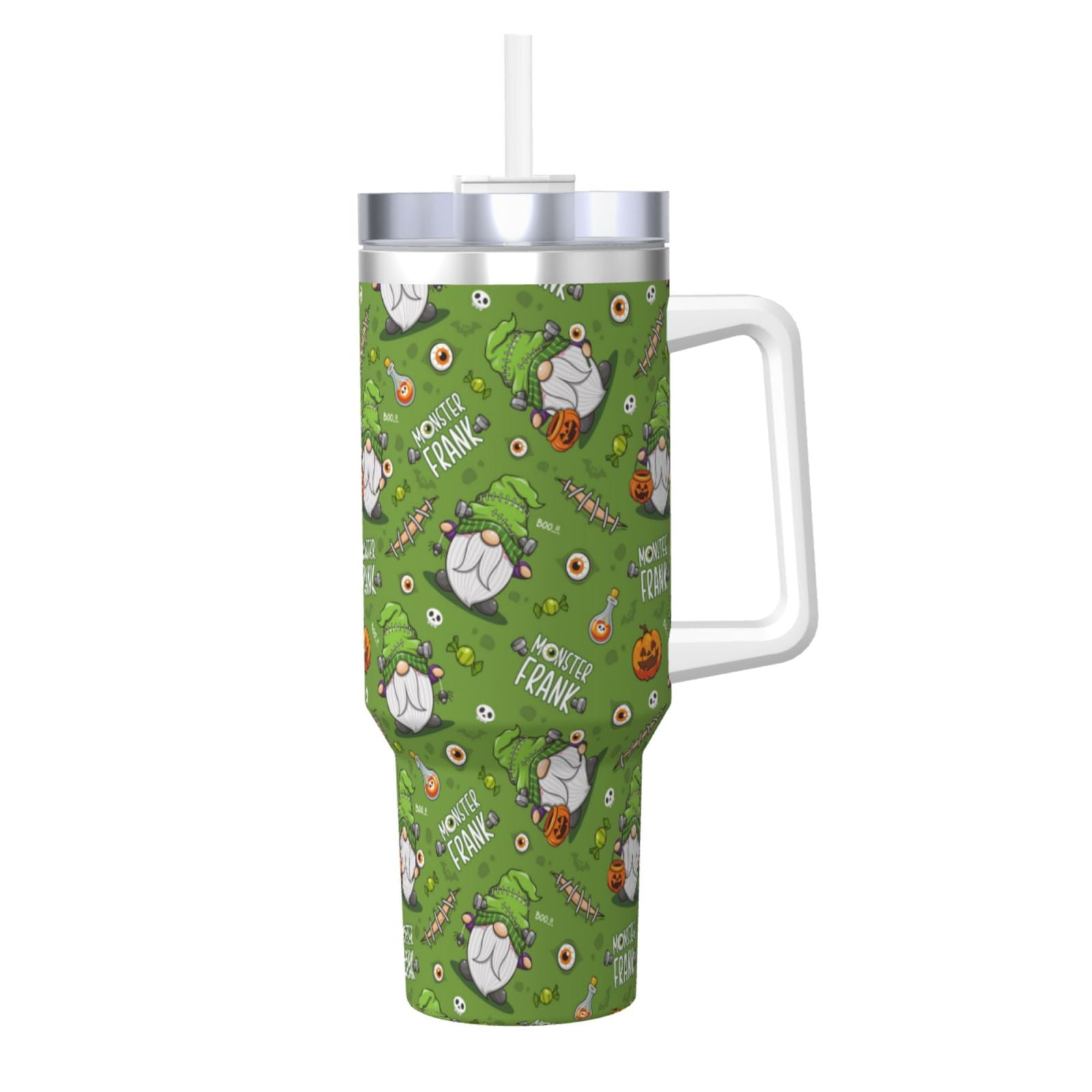 Susaid Halloween Monster Gnome Print Indoor Outdoor Straw Lid 40oz Ice ...