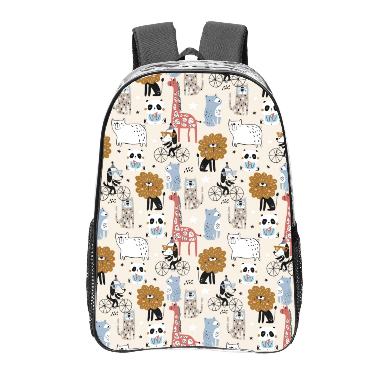 Susaid Hand Drawn Animals Print Clear Backpack See Through Transparent ...