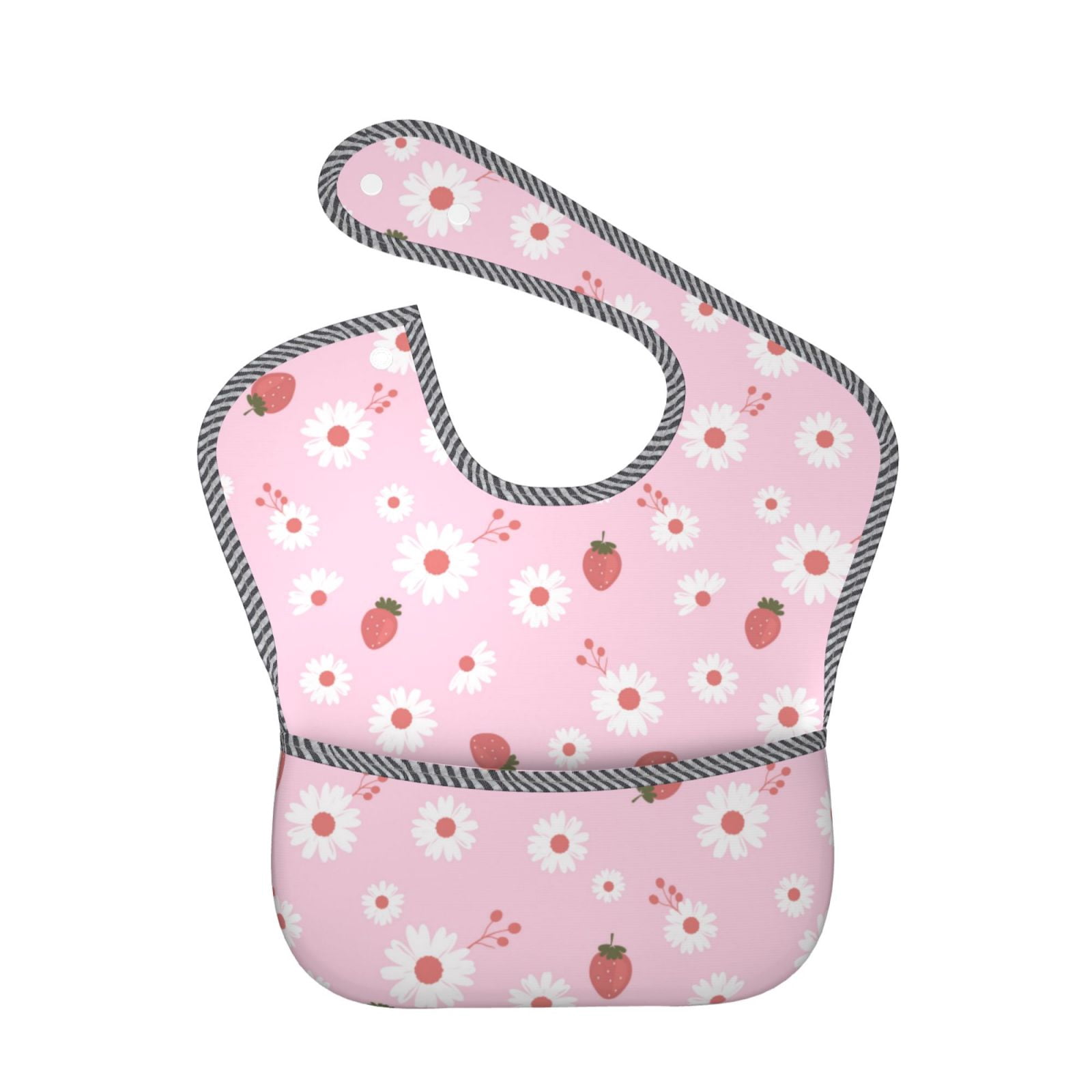 Susaid Hand Drawn Strawberry Print Bibs for Babies Toddlers Adjustable ...