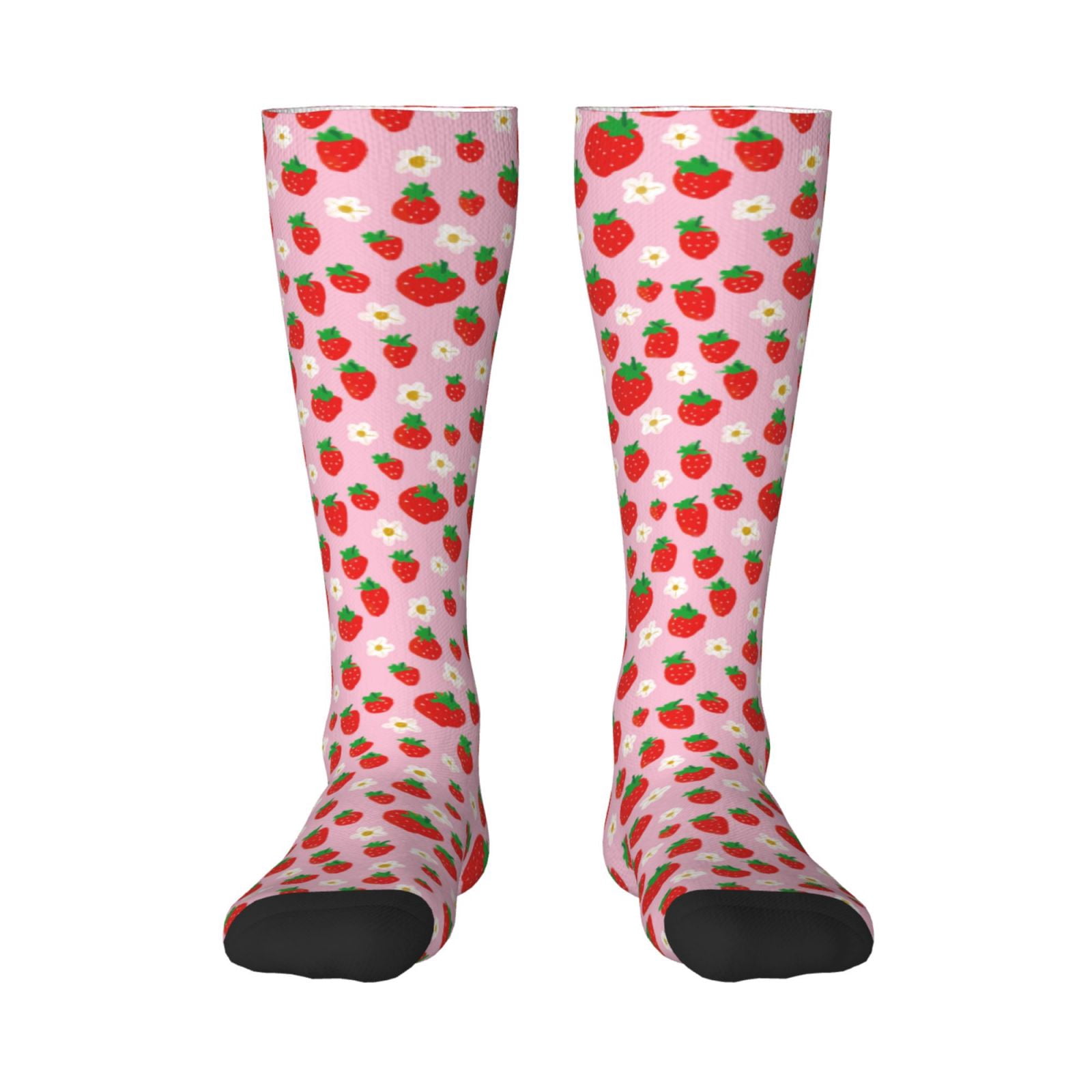Susaid Hand Drawn Strawberry Print Thermal Winter Socks for Men and ...