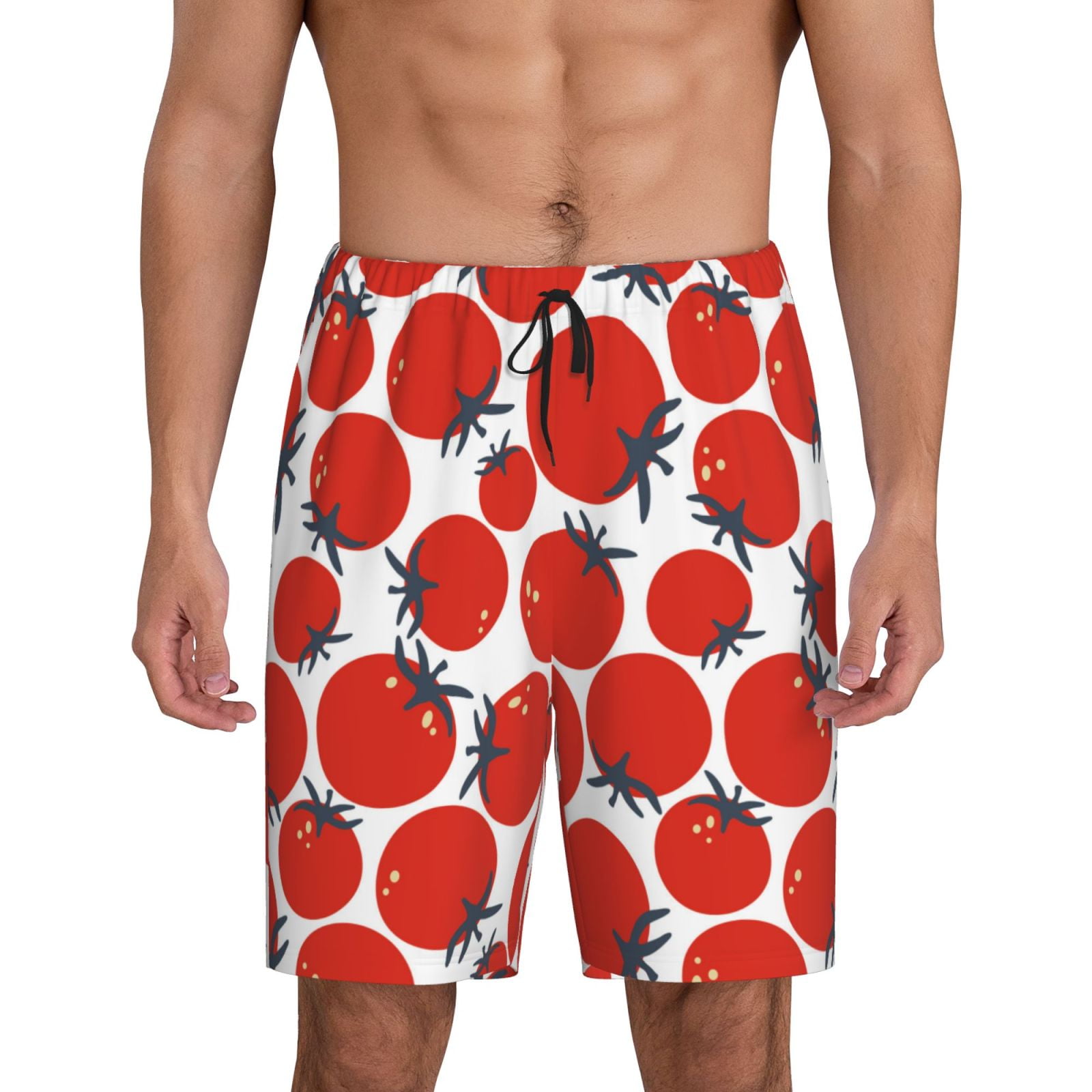 Susaid Hand Drawn Tomatoes Print Mens Shorts, Breathable Lounge ...