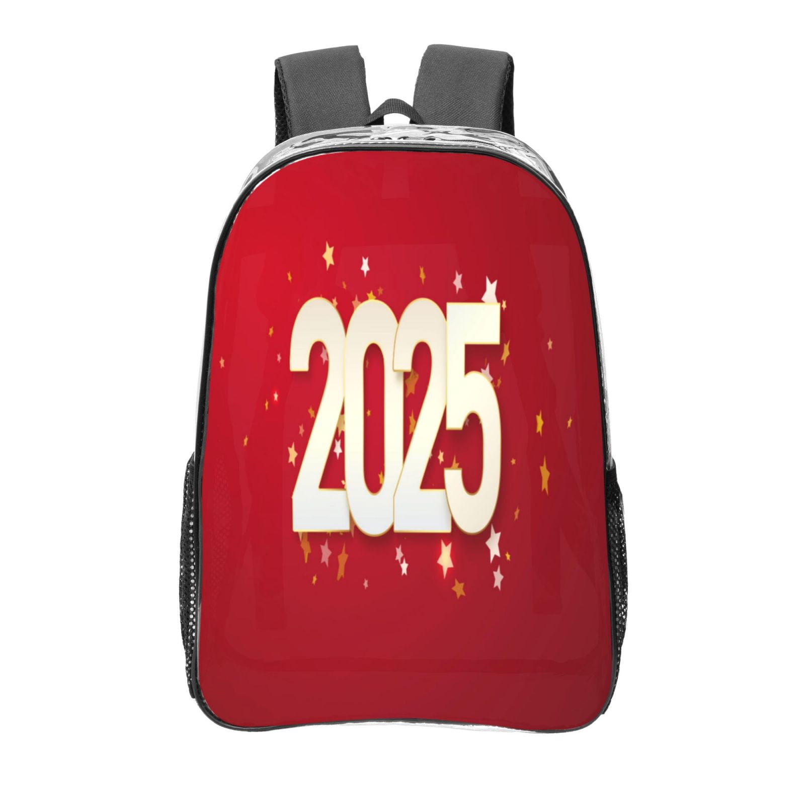 Susaid Happy New 2025 Year Print Clear Backpack See Through Transparent ...