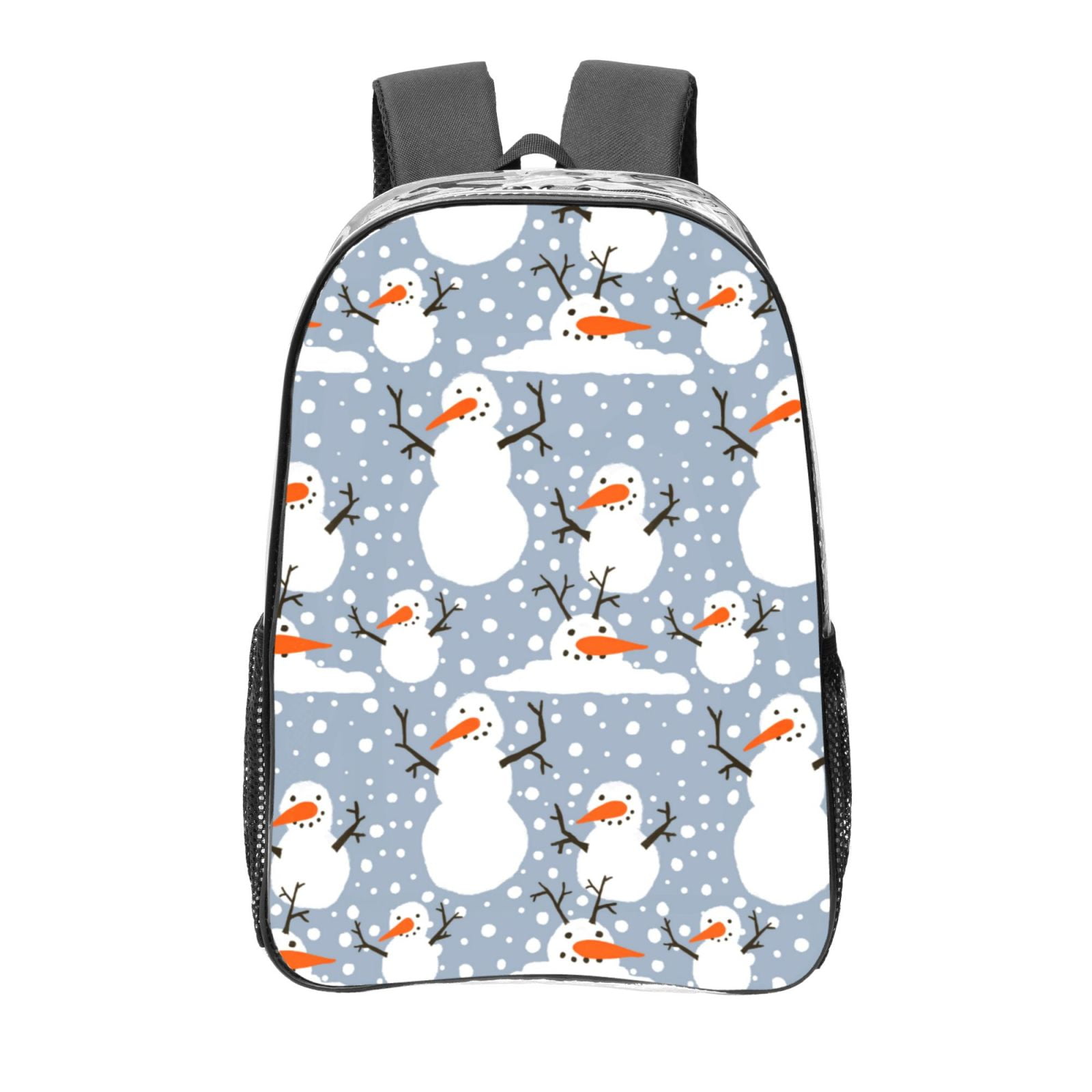 Susaid Happy Snowmen Snowfall Print Clear Backpack See Through ...