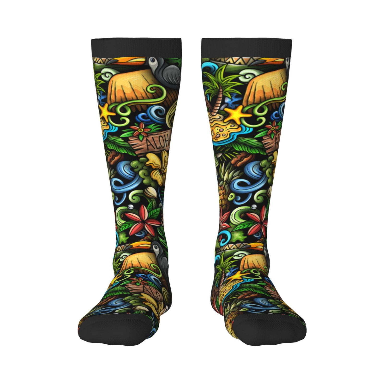 Susaid Hawaiian Culture Symbols Print Thermal Winter Socks for Men and ...