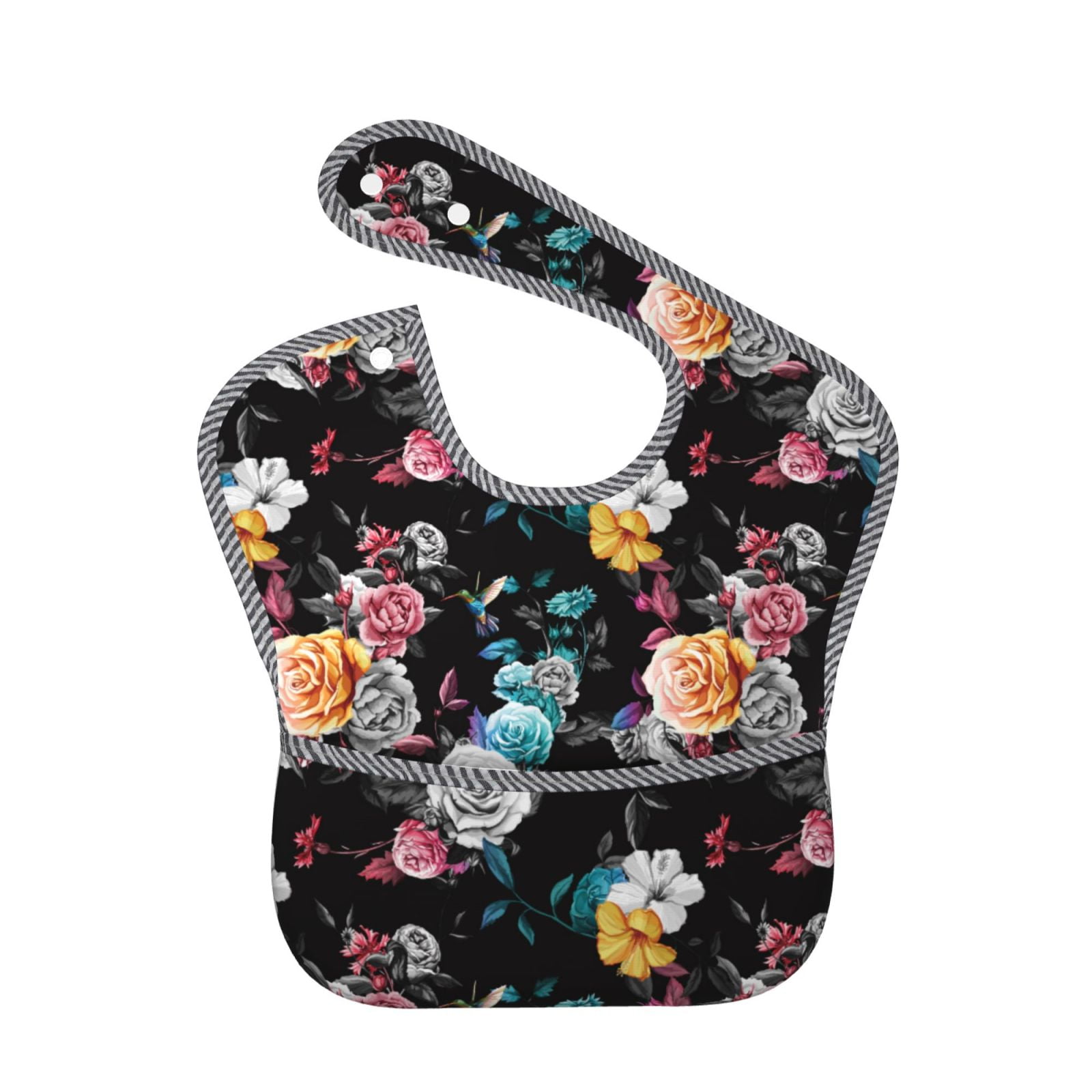 Susaid Hibiscus Rose Print Bibs for Babies Toddlers Adjustable ...